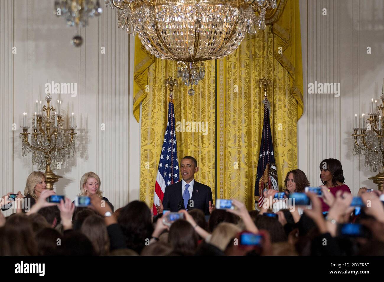 U.S. President Barack Obama, center, speaks at the Women?s History ...