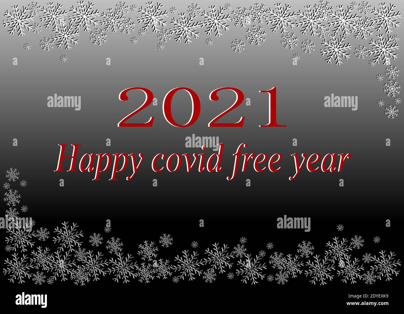 Happy covid free year text. Postcard design for 2021 Stock Photo - Alamy