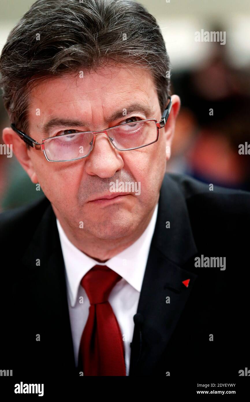 French left-wing party Parti de Gauche president, Jean-Luc Melenchon ...