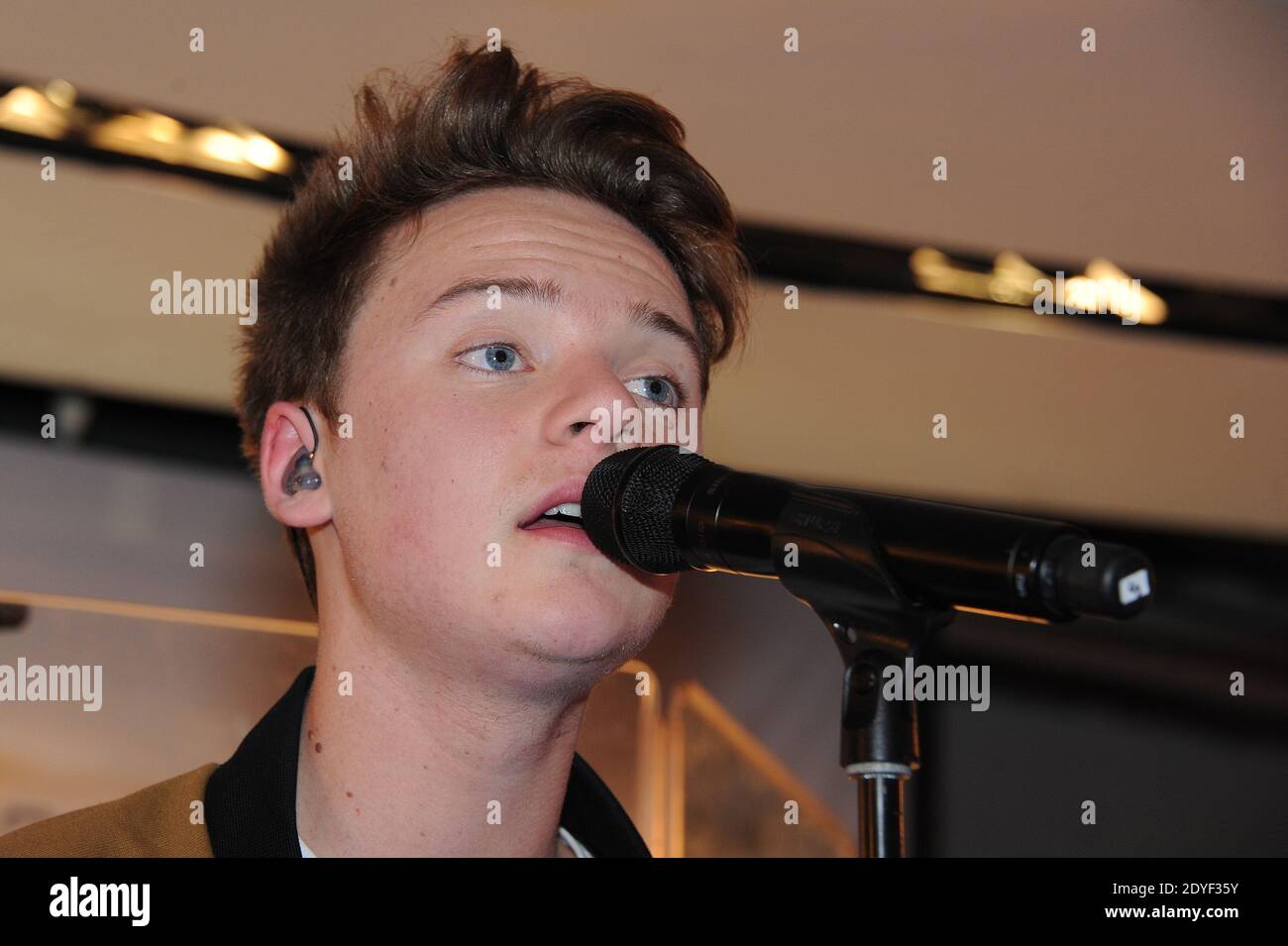 Showcase of British singer Conor Maynard in Citadium store in Paris ...