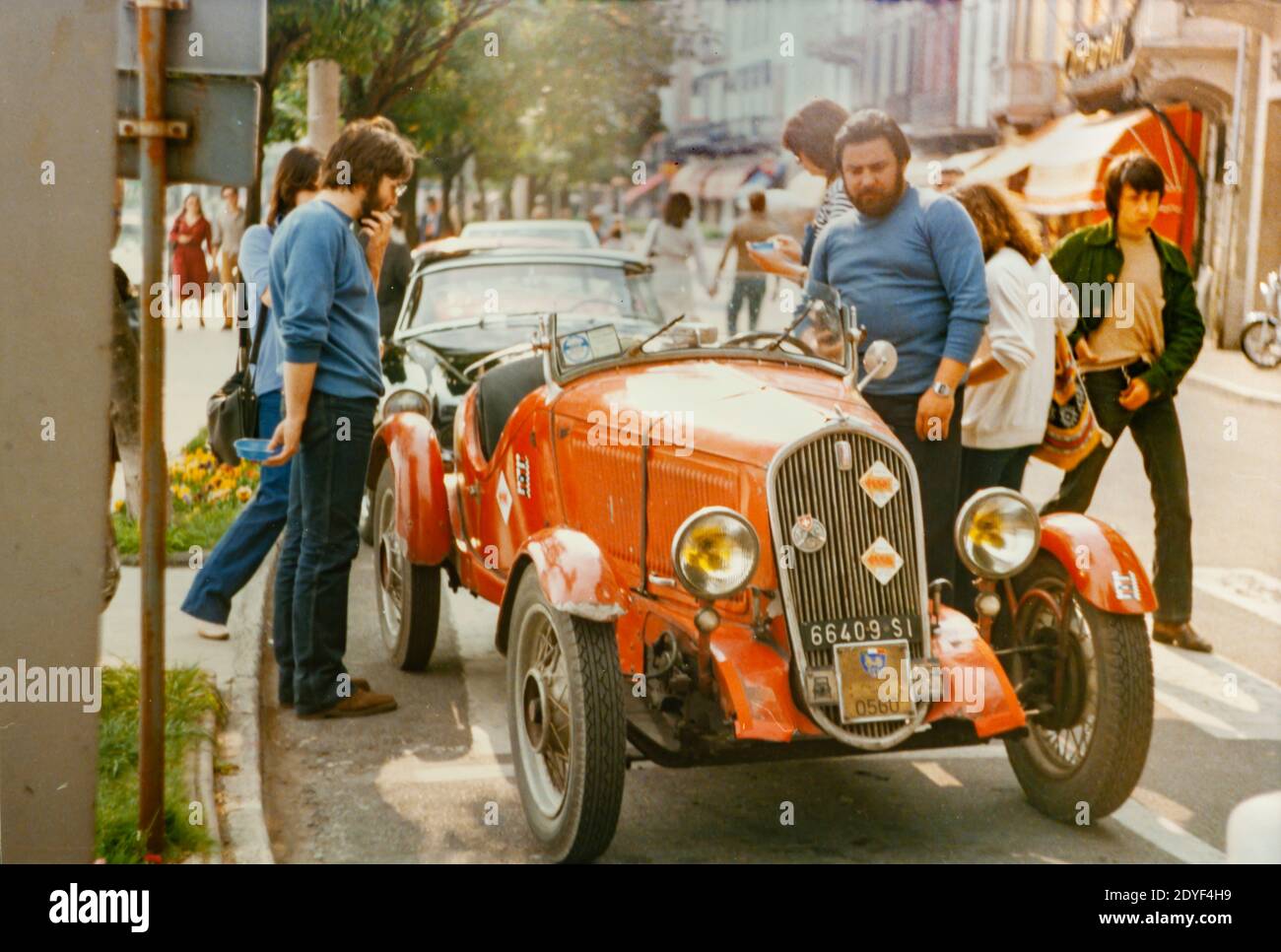 MILAN, ITALY 18 AUGUST 1968: Vintage cars on the street in Italy in 60 ...
