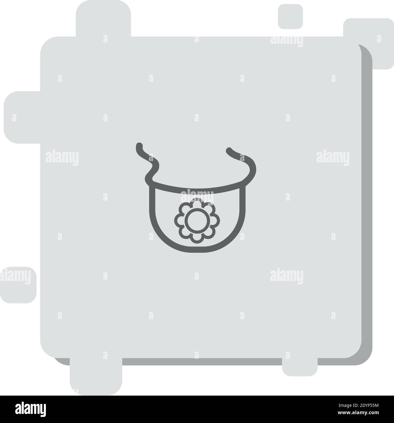 baby bib outline with a flower vector icon modern simple vector ...