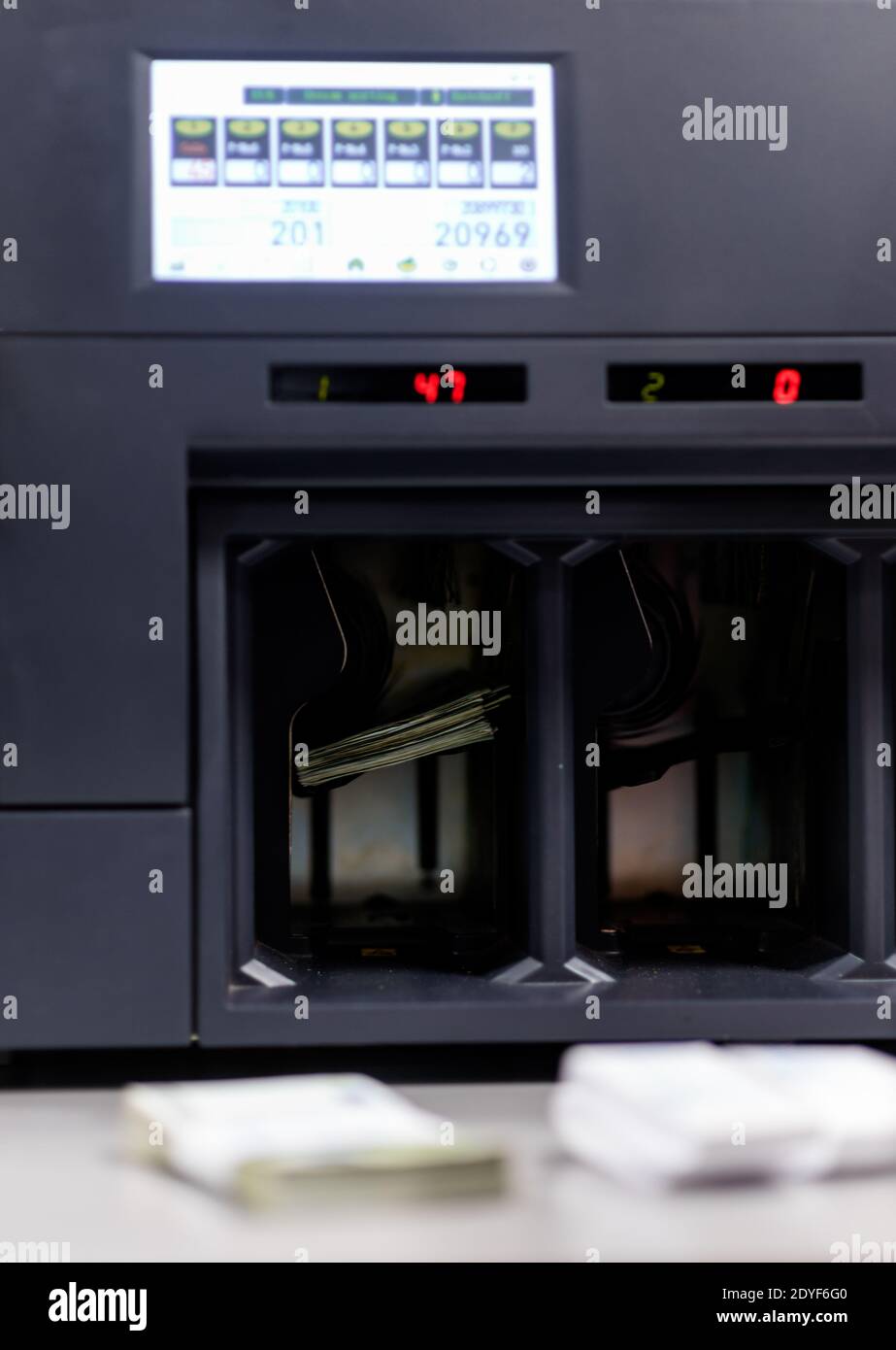 Electronic counter machine with digital display screen in process of ...