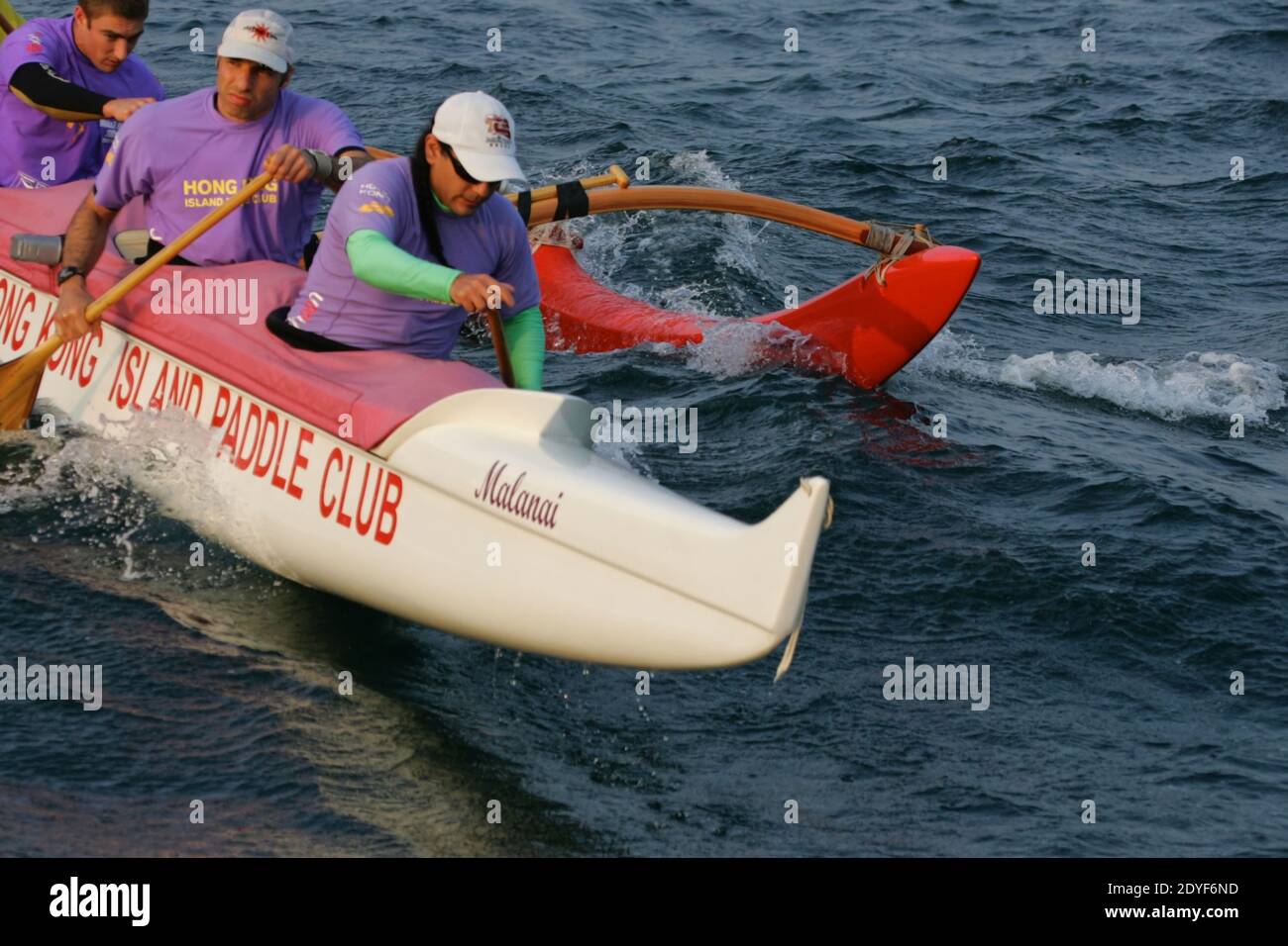 outrigger canoe in action on sea Stock Photo - Alamy