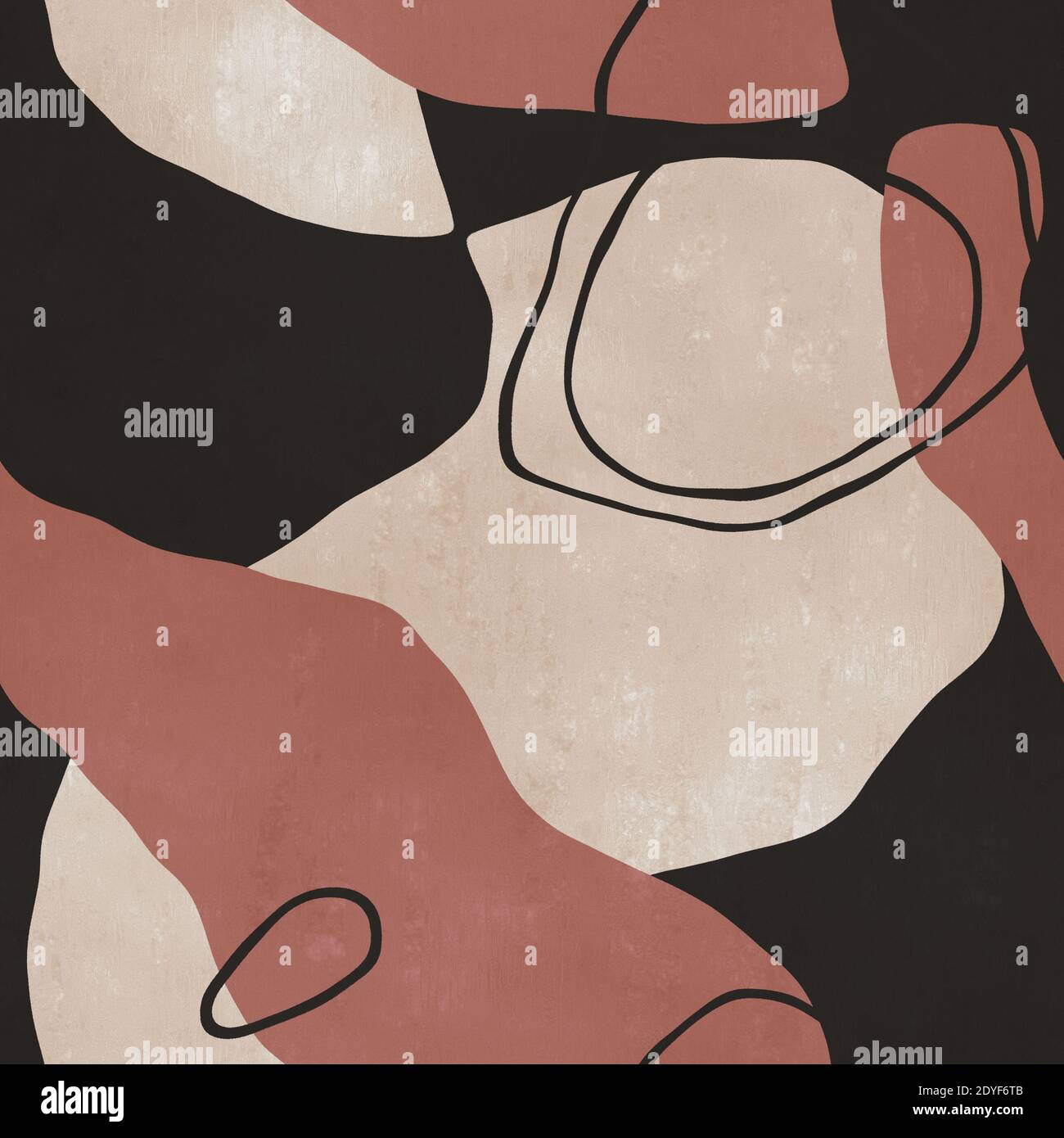 Seamless organic rounded curvy shapes naive design Stock Photo - Alamy