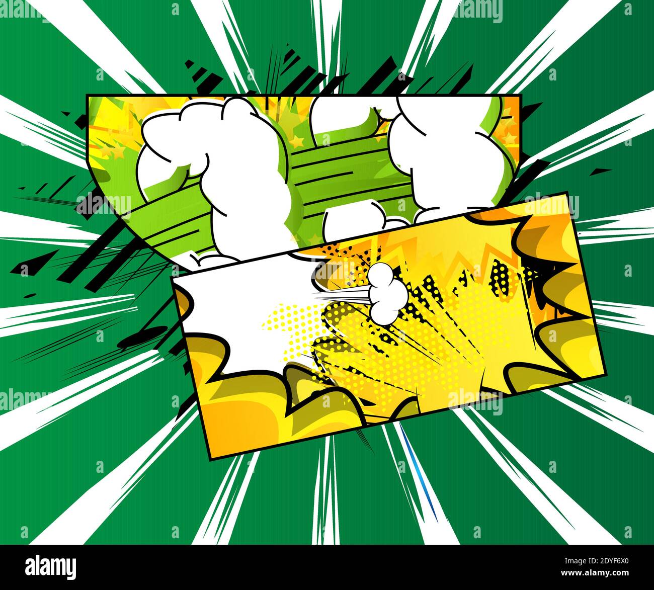 Cartoon design colored background. Comic book illustration with speech ...