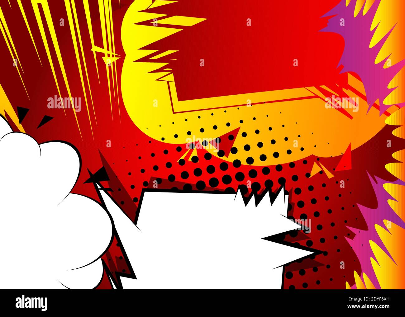 Cartoon design colored background. Comic book illustration with speech ...