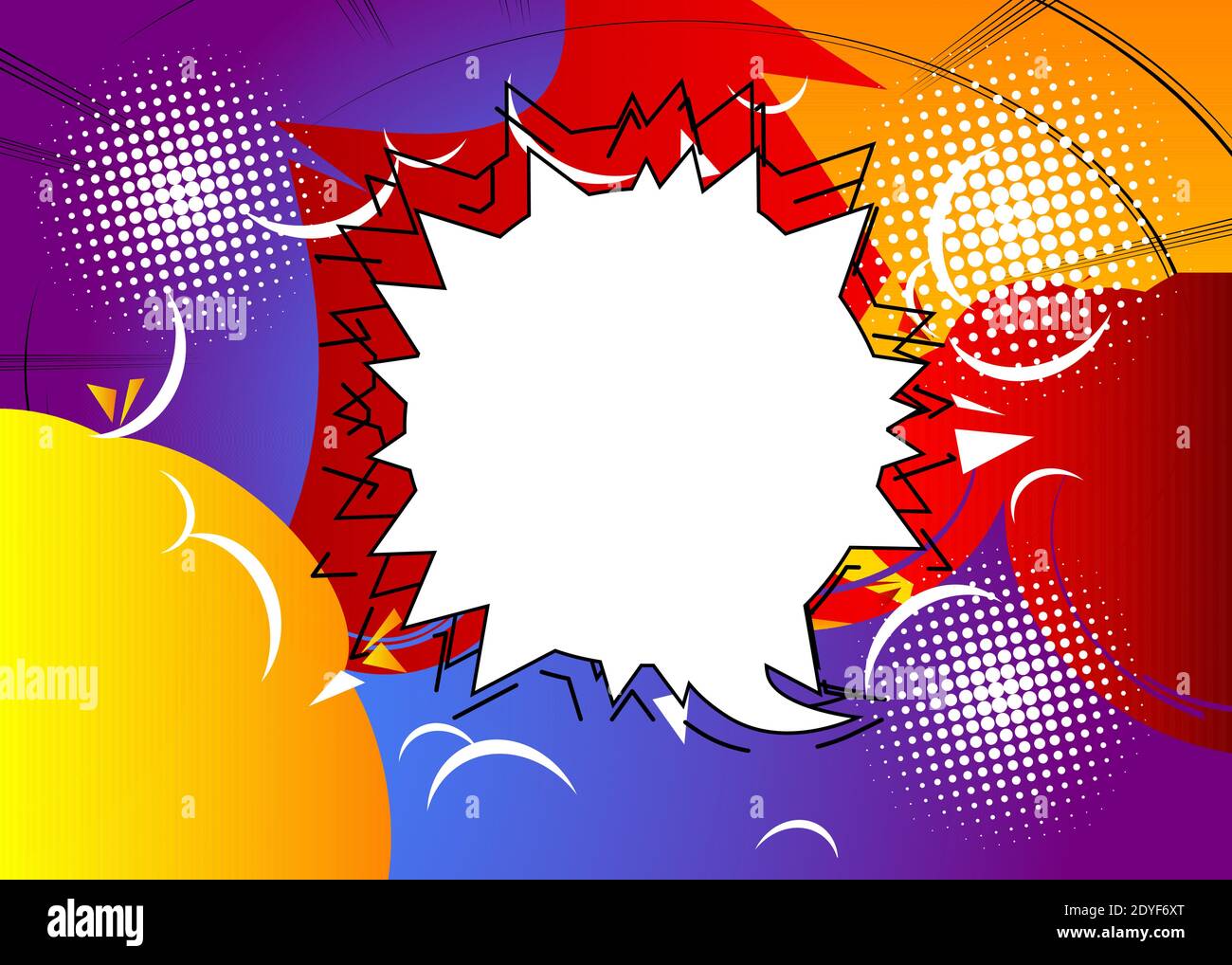 Cartoon design colored background. Comic book illustration with speech ...