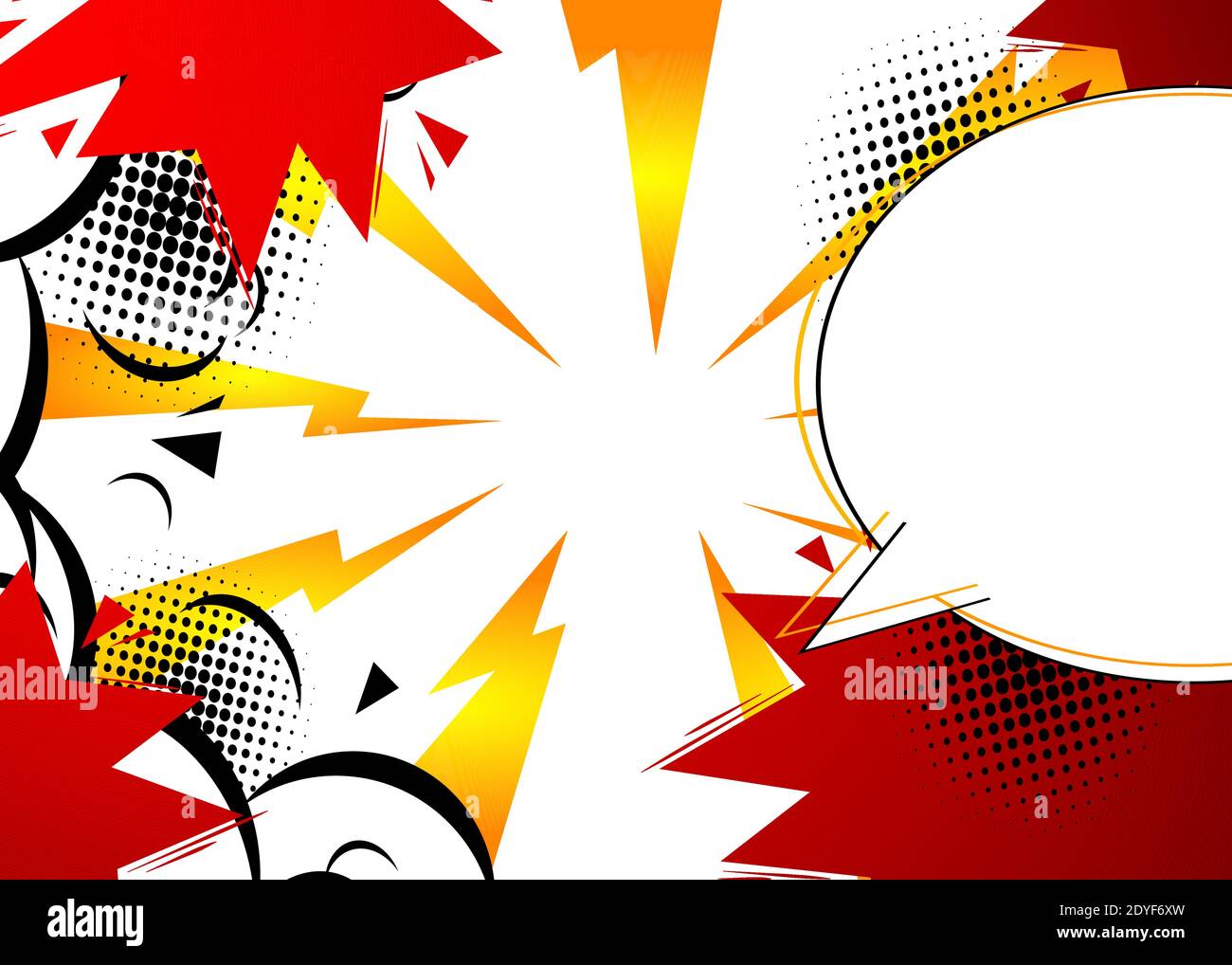 Cartoon design colored background. Comic book illustration with speech ...