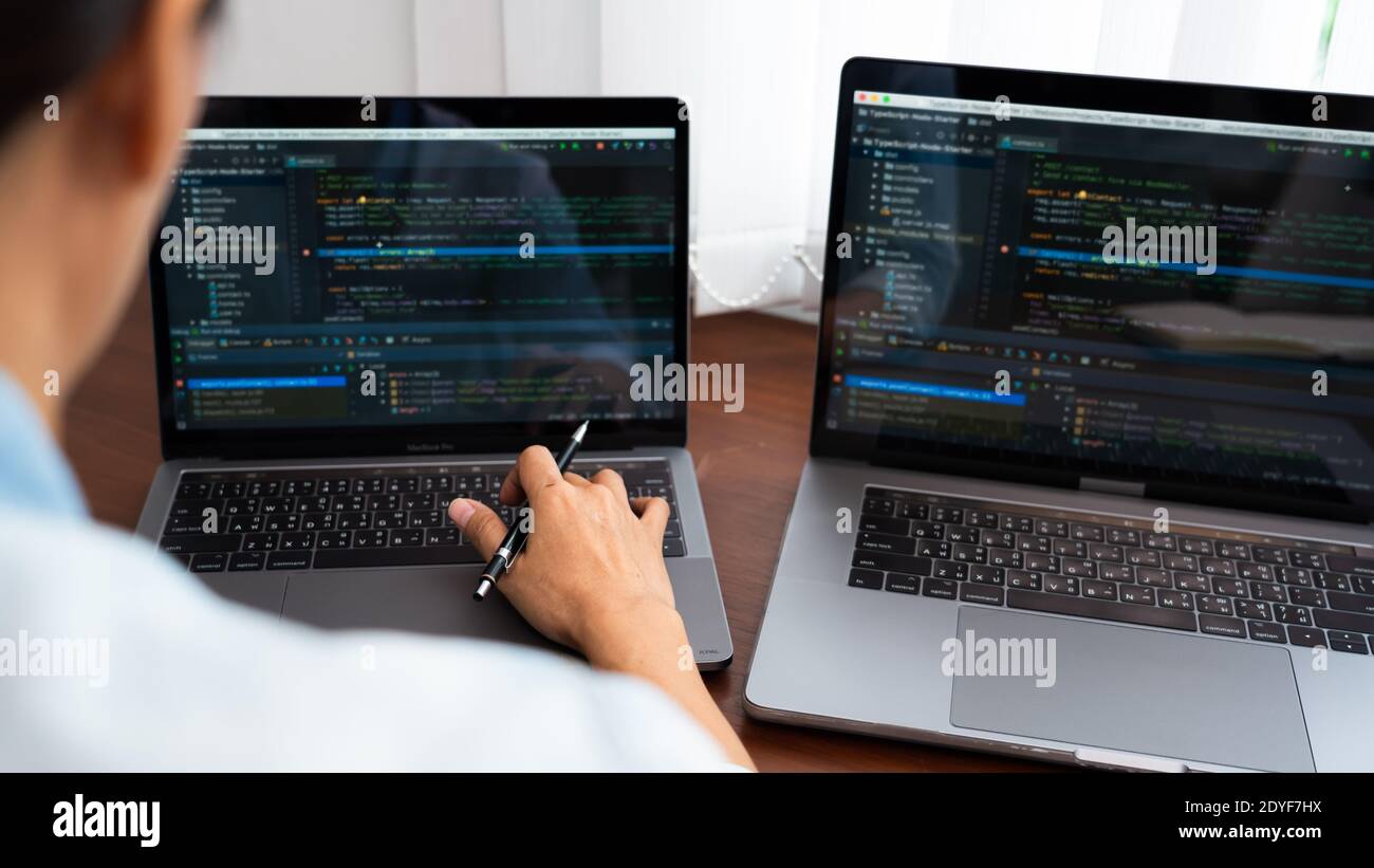 Programmer or software developer Typing New Lines of Code, coding ...
