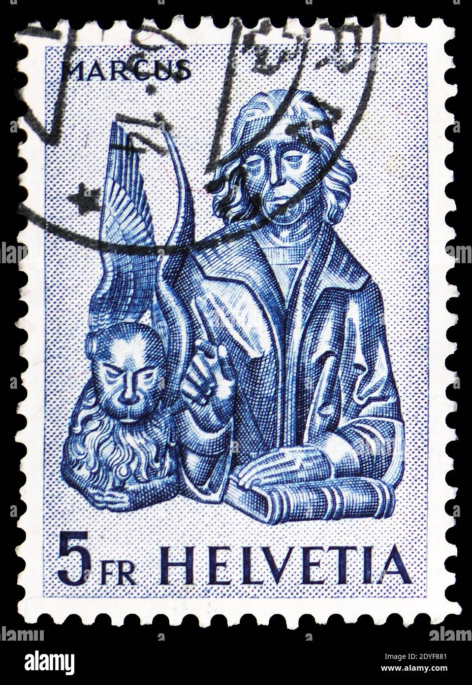 MOSCOW, RUSSIA - MARCH 23, 2019: A stamp printed in Switzerland shows ...