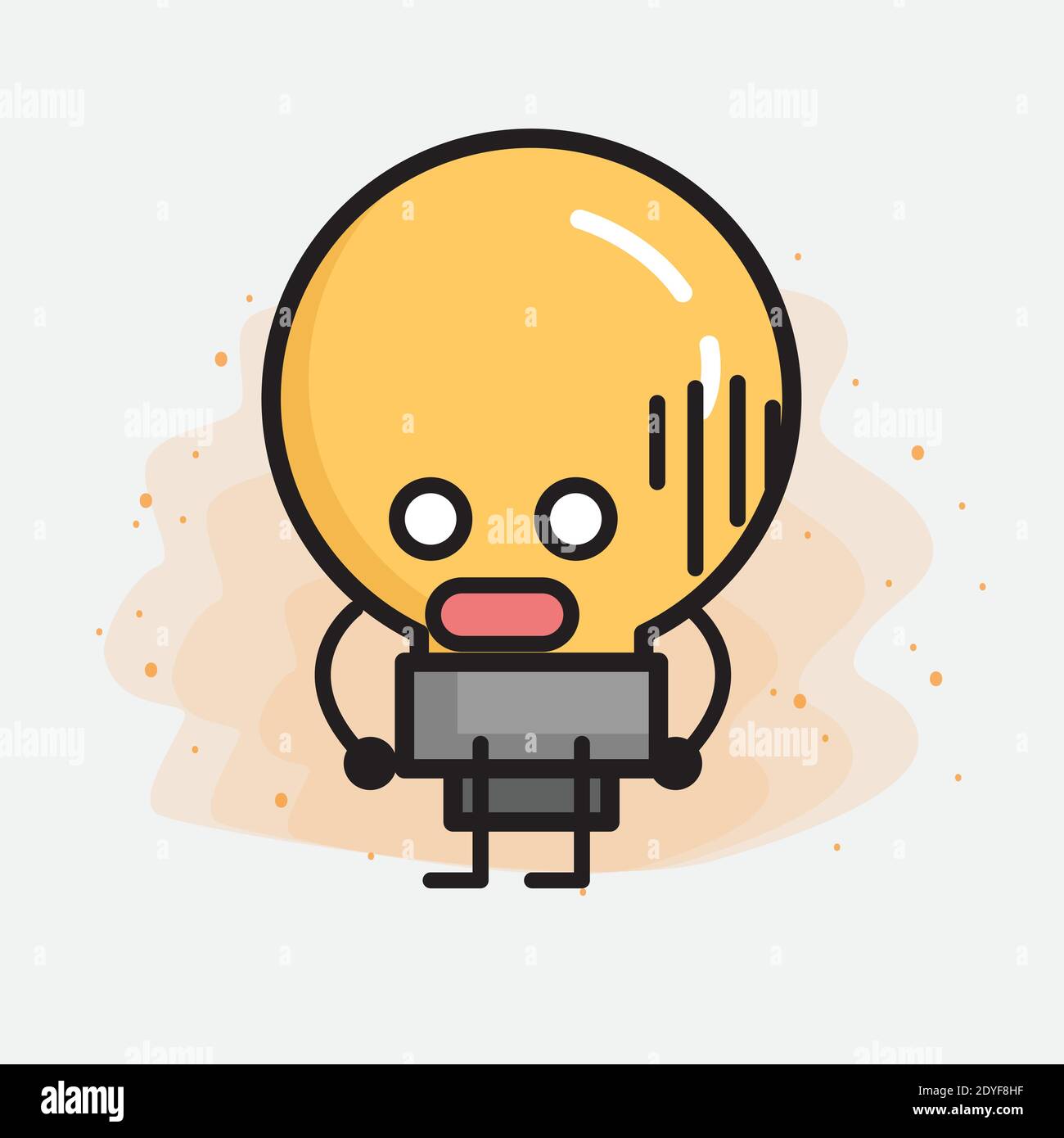 Light Bulb Cute Character icon Vector Illustration Stock Vector Image ...