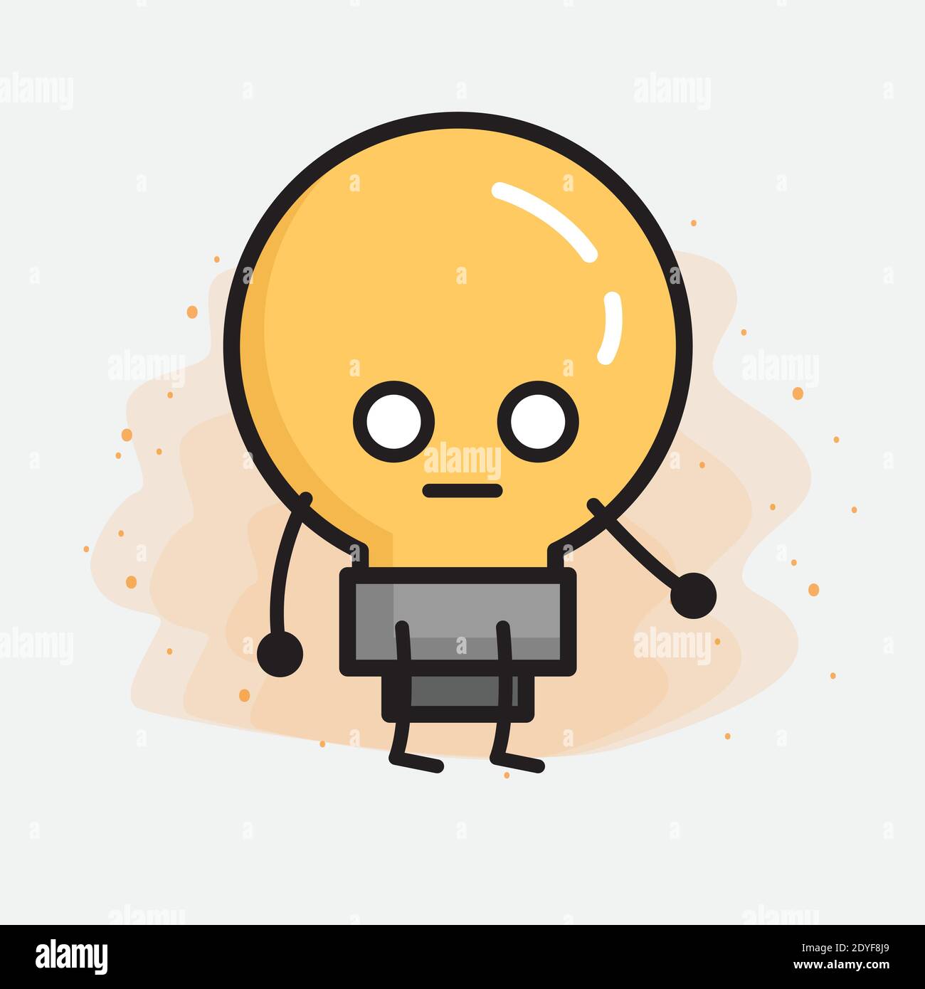 Light Bulb Cute Character icon Vector Illustration Stock Vector Image ...