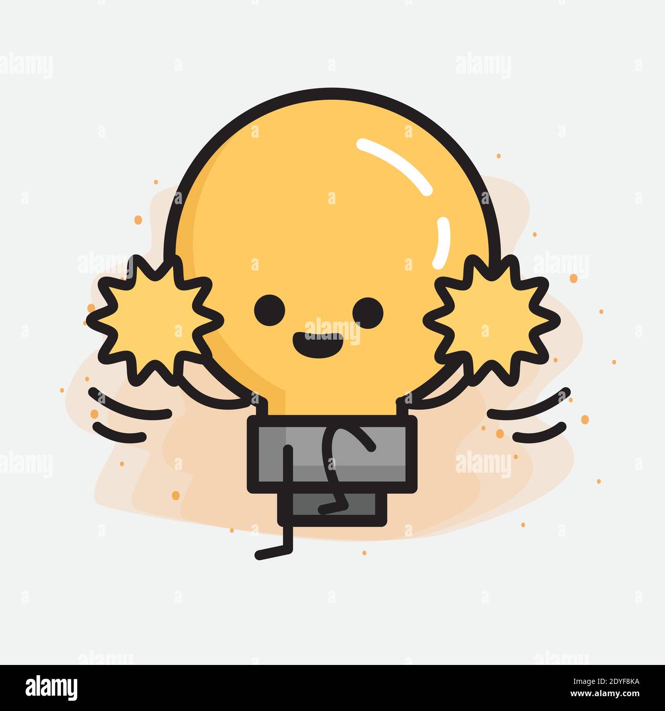 Light Bulb Cute Character icon Vector Illustration Stock Vector Image ...
