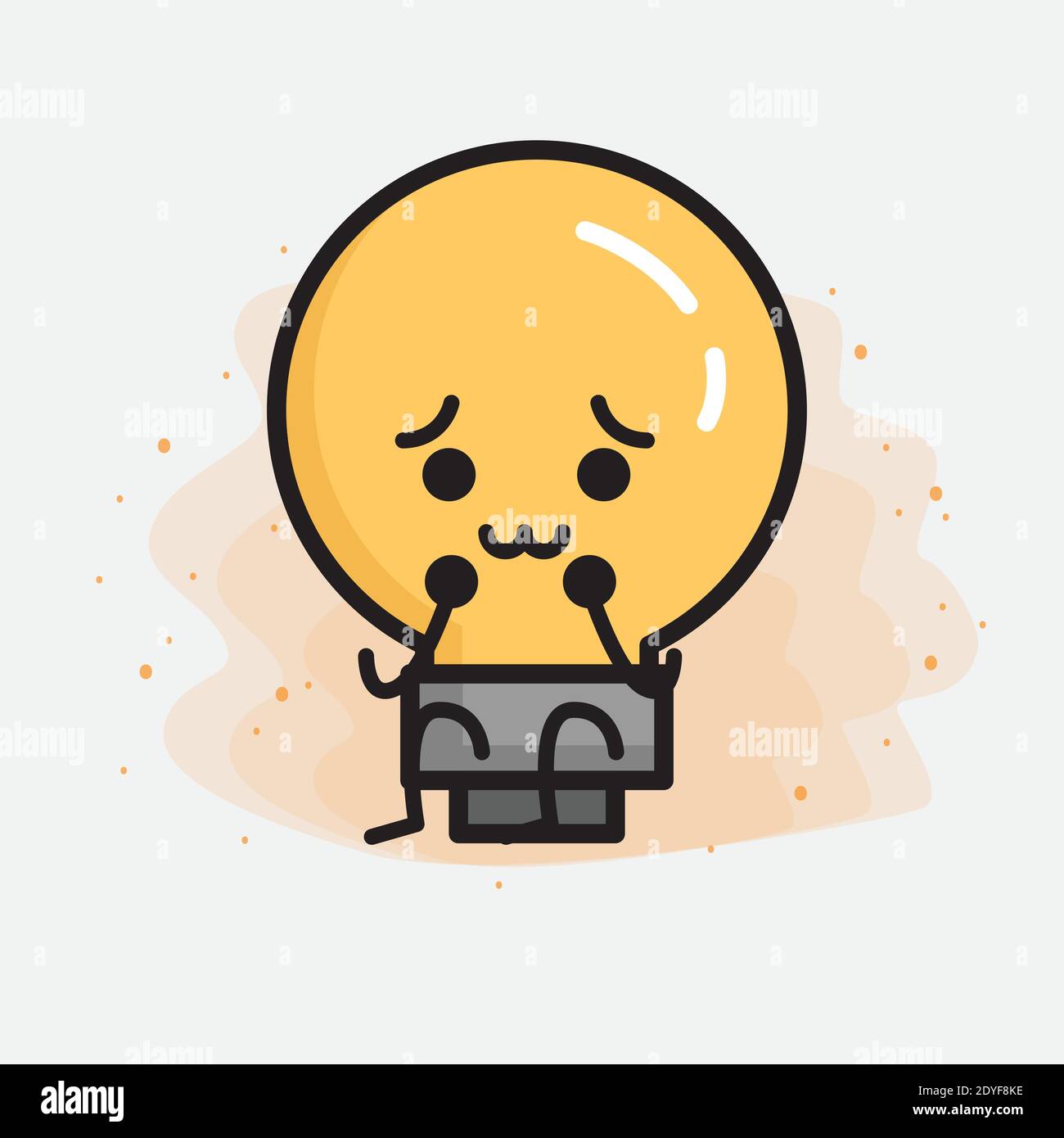 Light Bulb Cute Character icon Vector Illustration Stock Vector Image ...