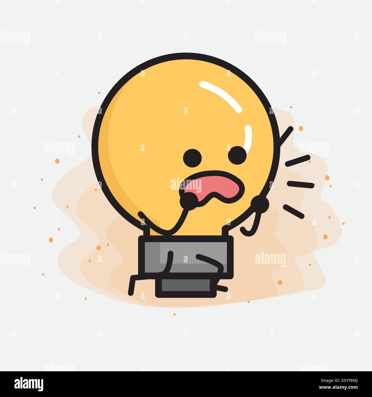 Light Bulb Cute Character icon Vector Illustration Stock Vector Image ...