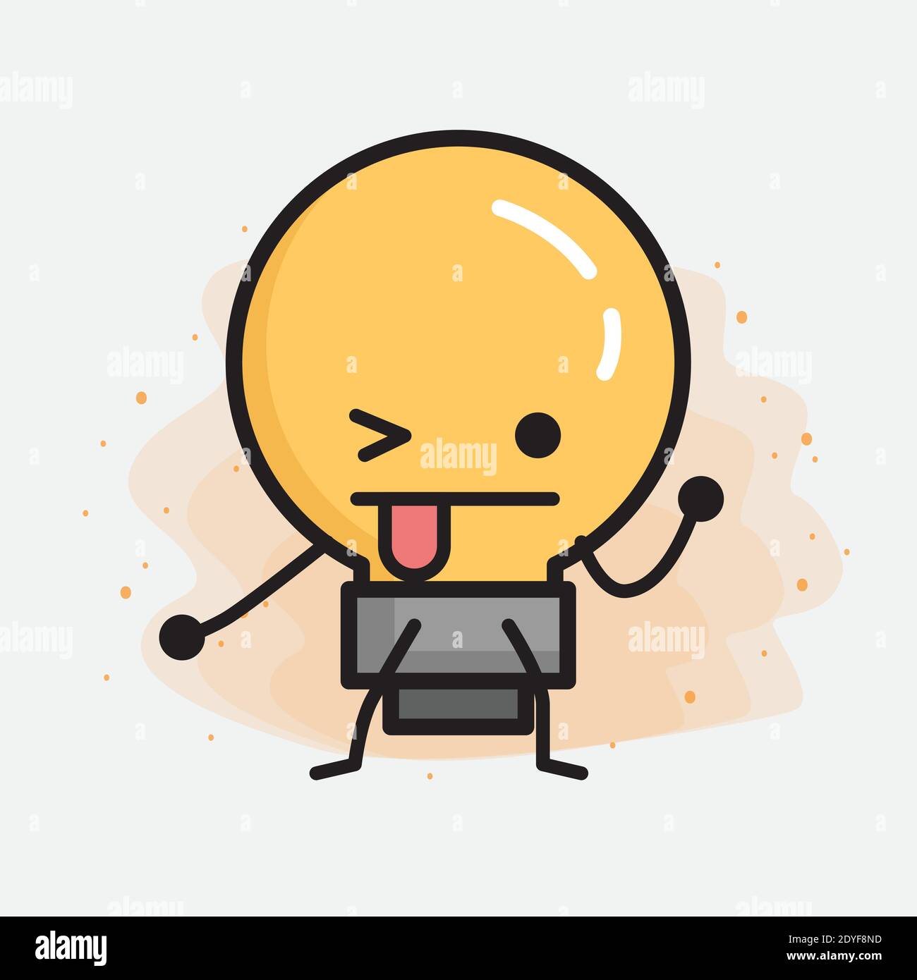 Light Bulb Cute Character icon Vector Illustration Stock Vector Image ...