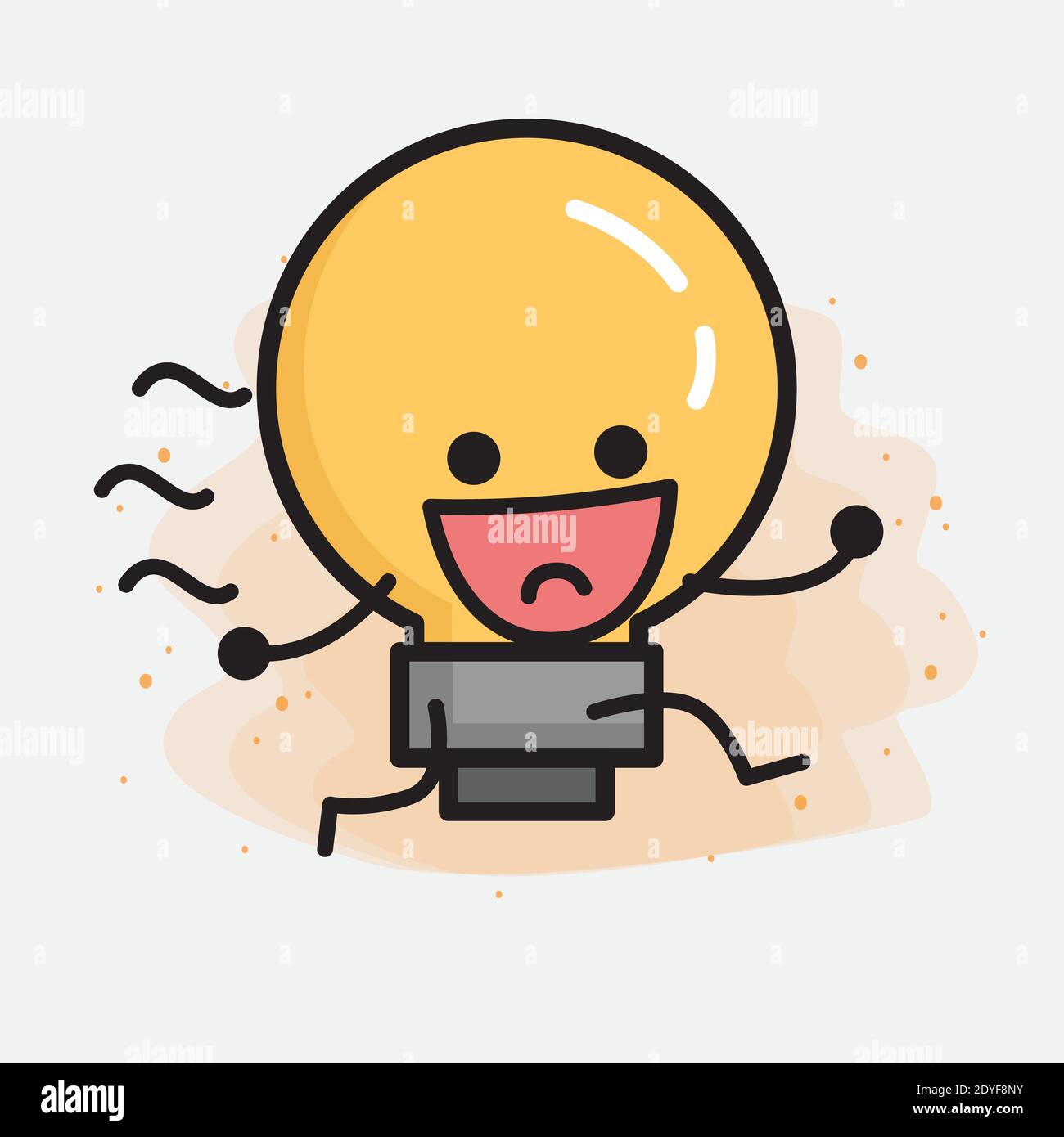 Light Bulb Cute Character icon Vector Illustration Stock Vector Image ...