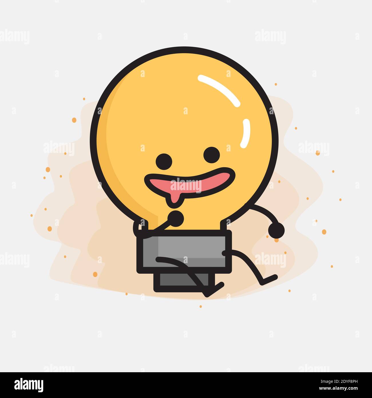 Light Bulb Cute Character icon Vector Illustration Stock Vector Image ...