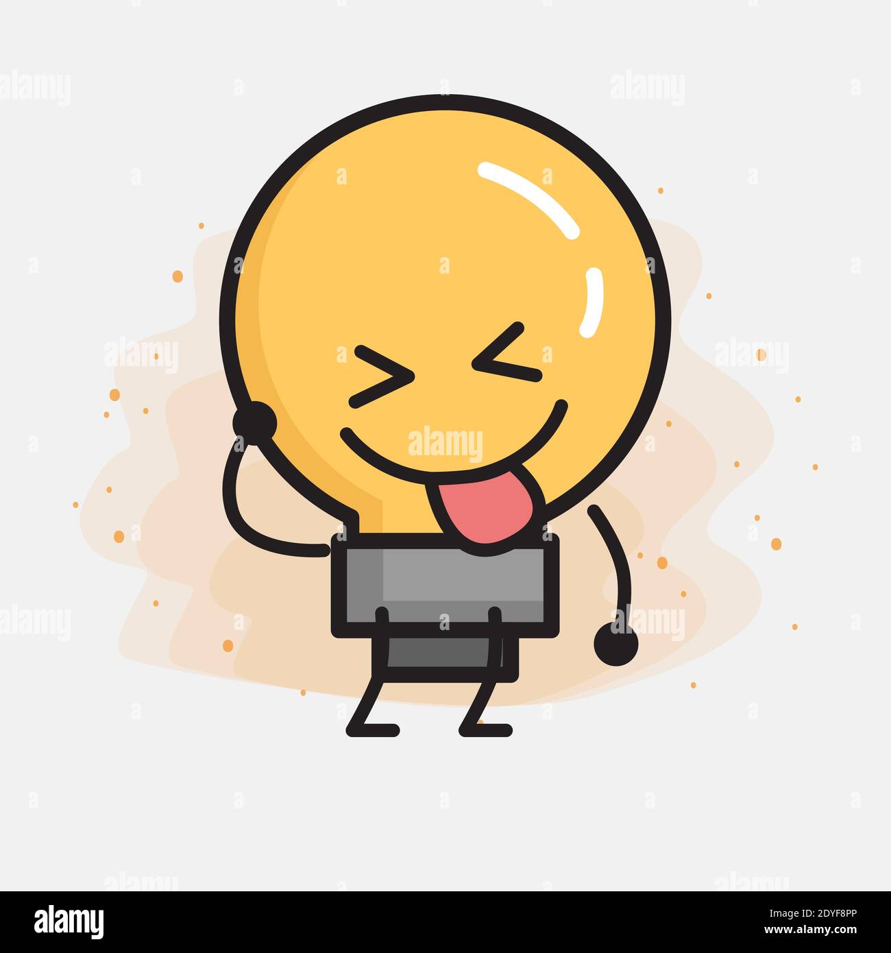 Light Bulb Cute Character icon Vector Illustration Stock Vector Image ...