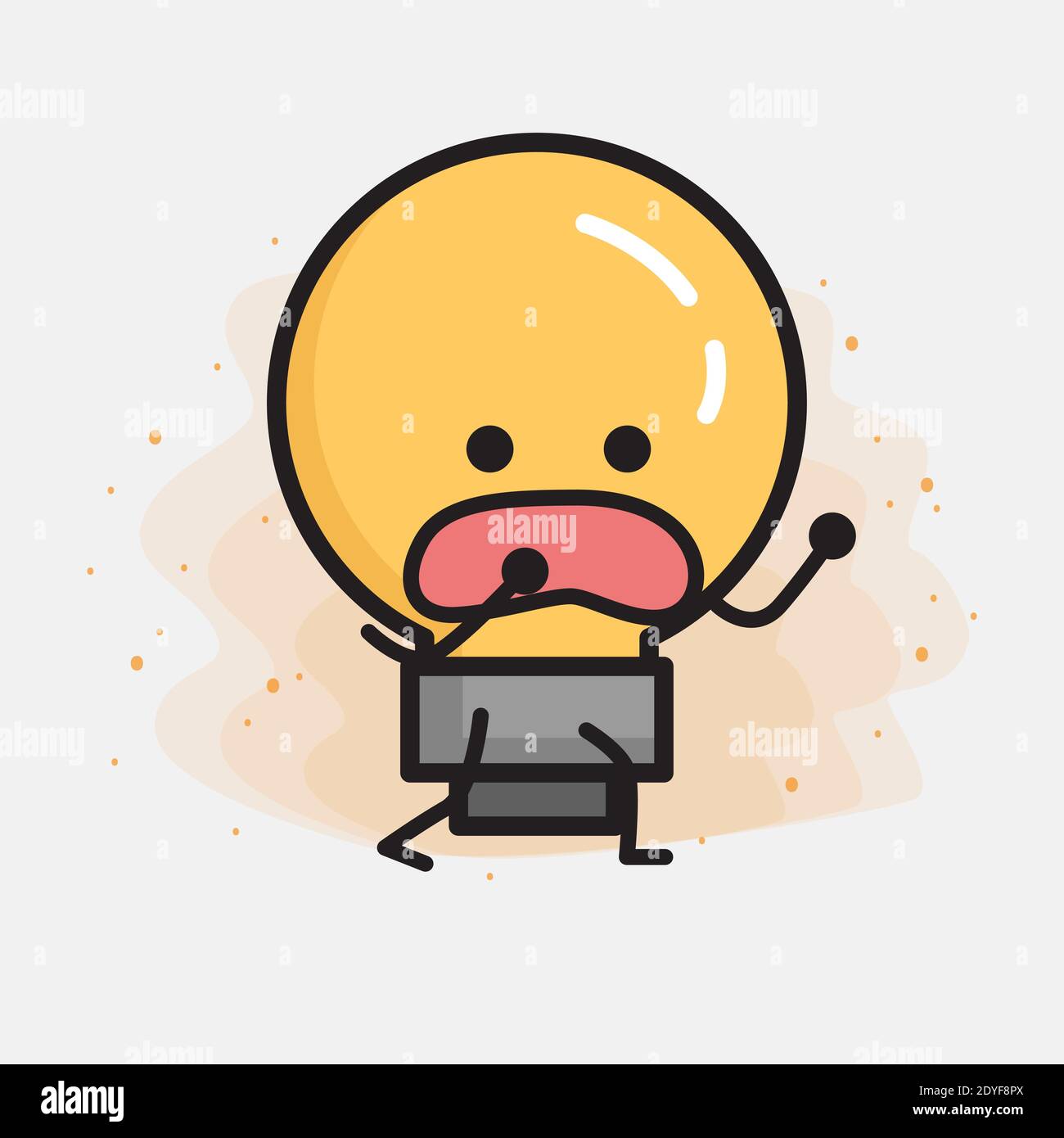 Light Bulb Cute Character icon Vector Illustration Stock Vector Image ...