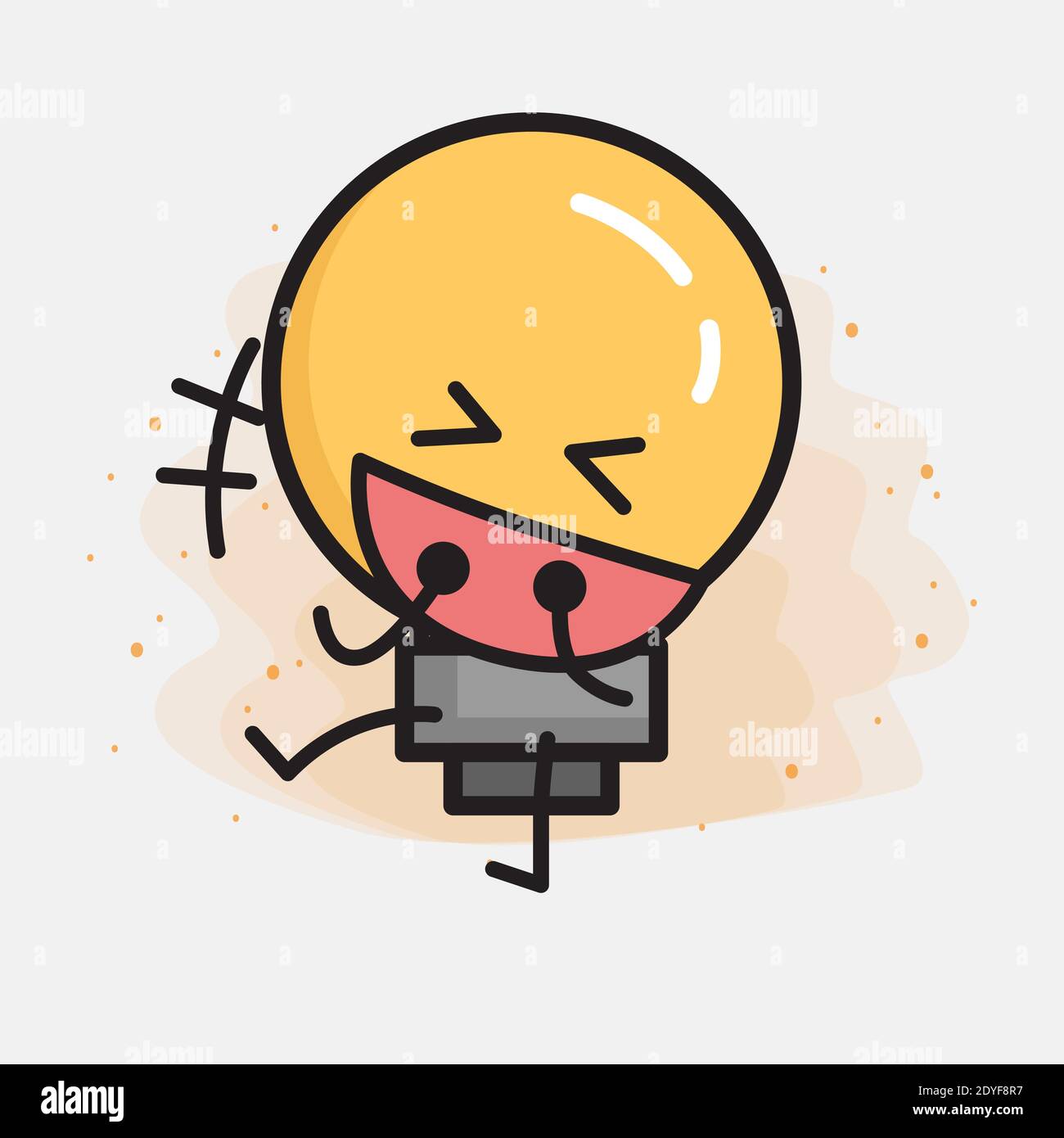 Light Bulb Cute Character icon Vector Illustration Stock Vector Image ...
