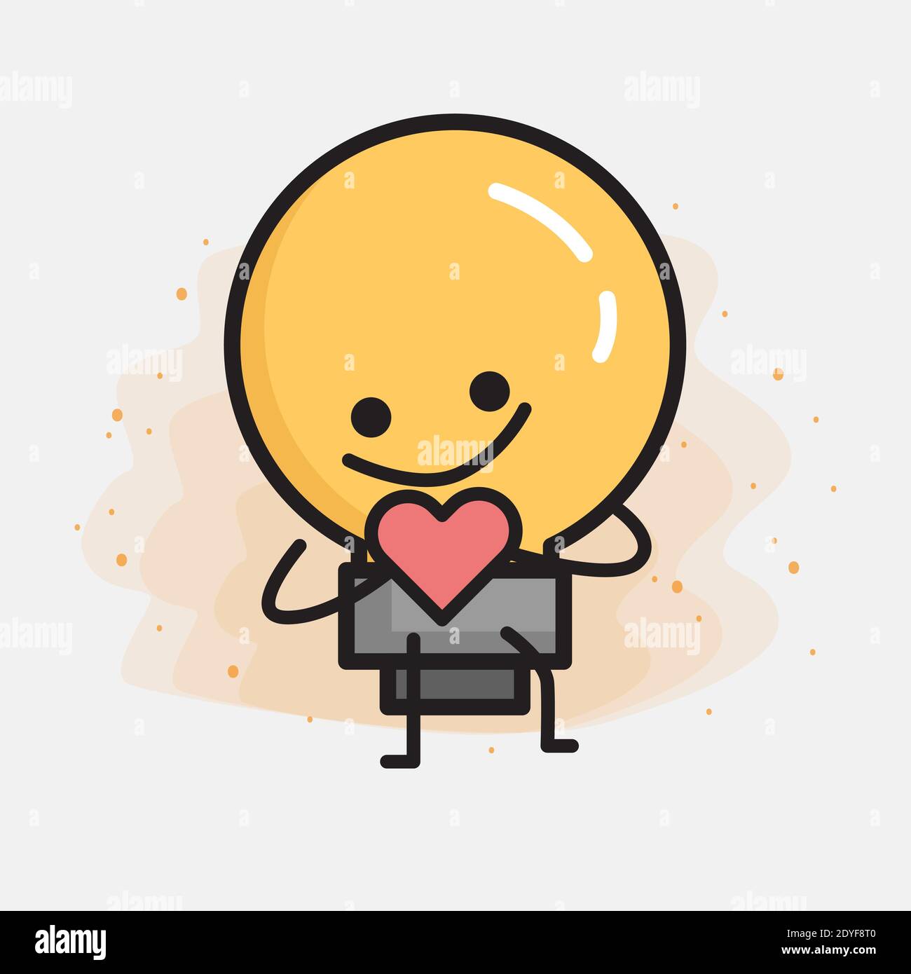 Light Bulb Cute Character icon Vector Illustration Stock Vector Image ...