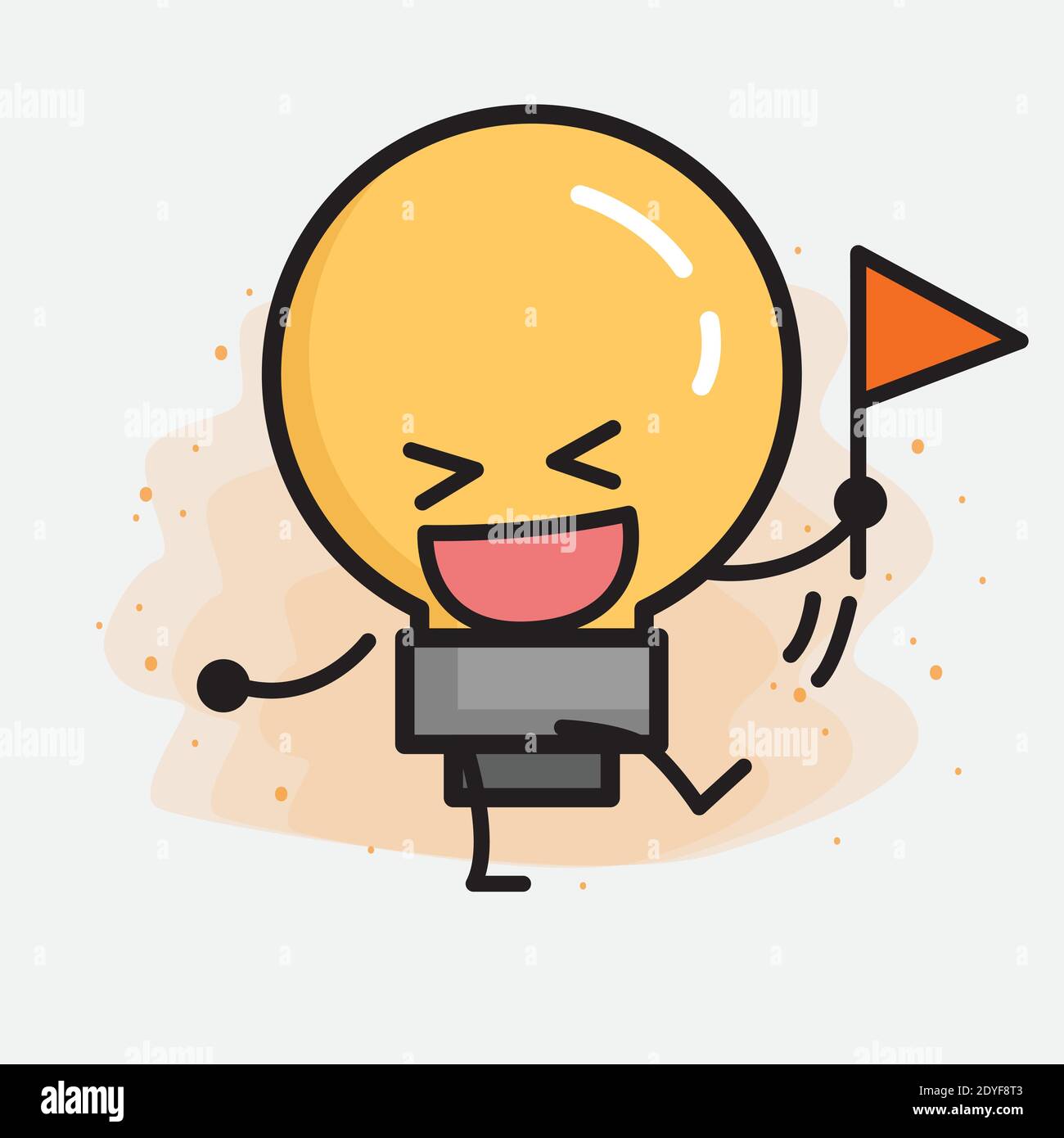Light Bulb Cute Character icon Vector Illustration Stock Vector Image ...