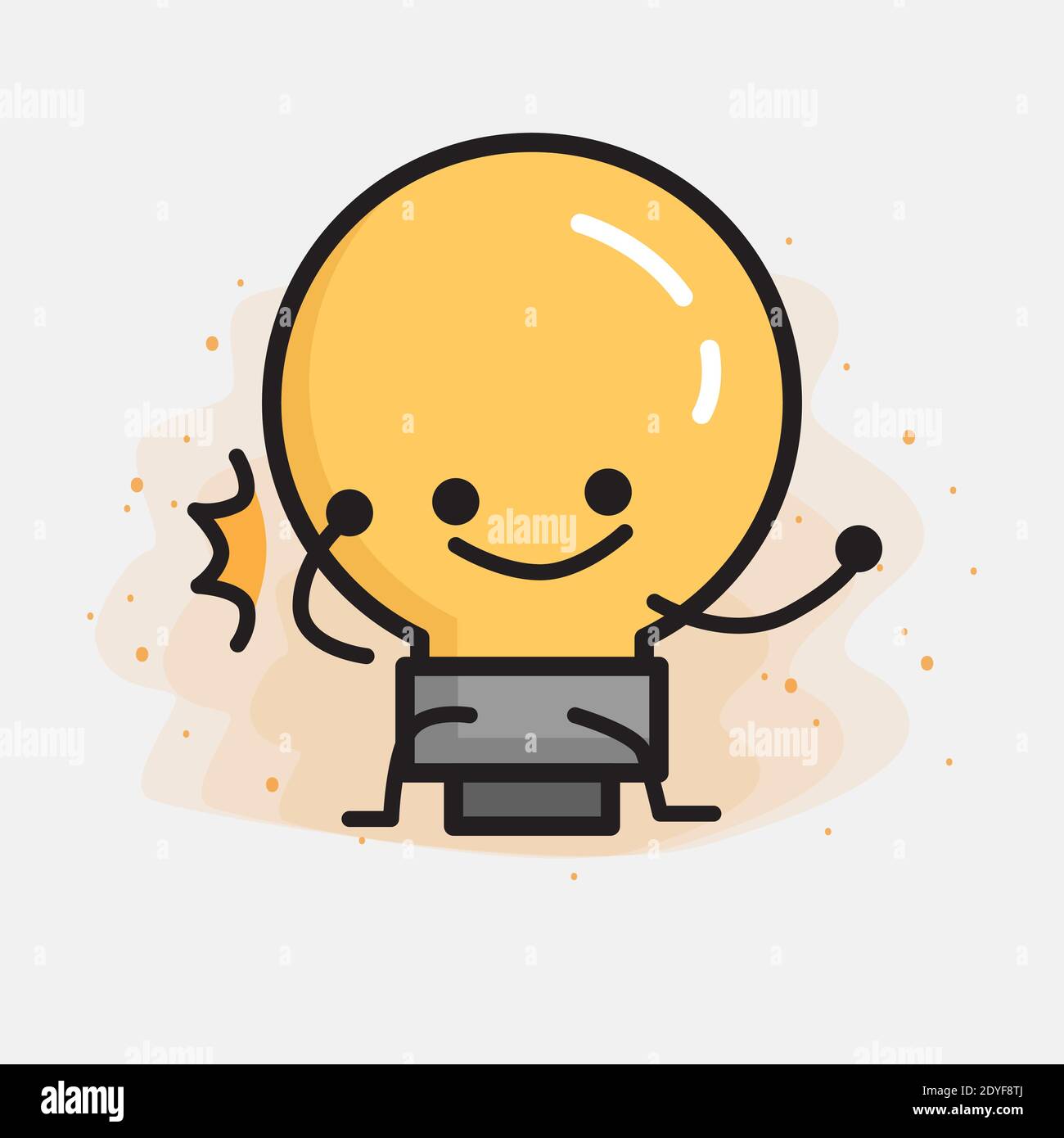 Light Bulb Cute Character icon Vector Illustration Stock Vector Image ...