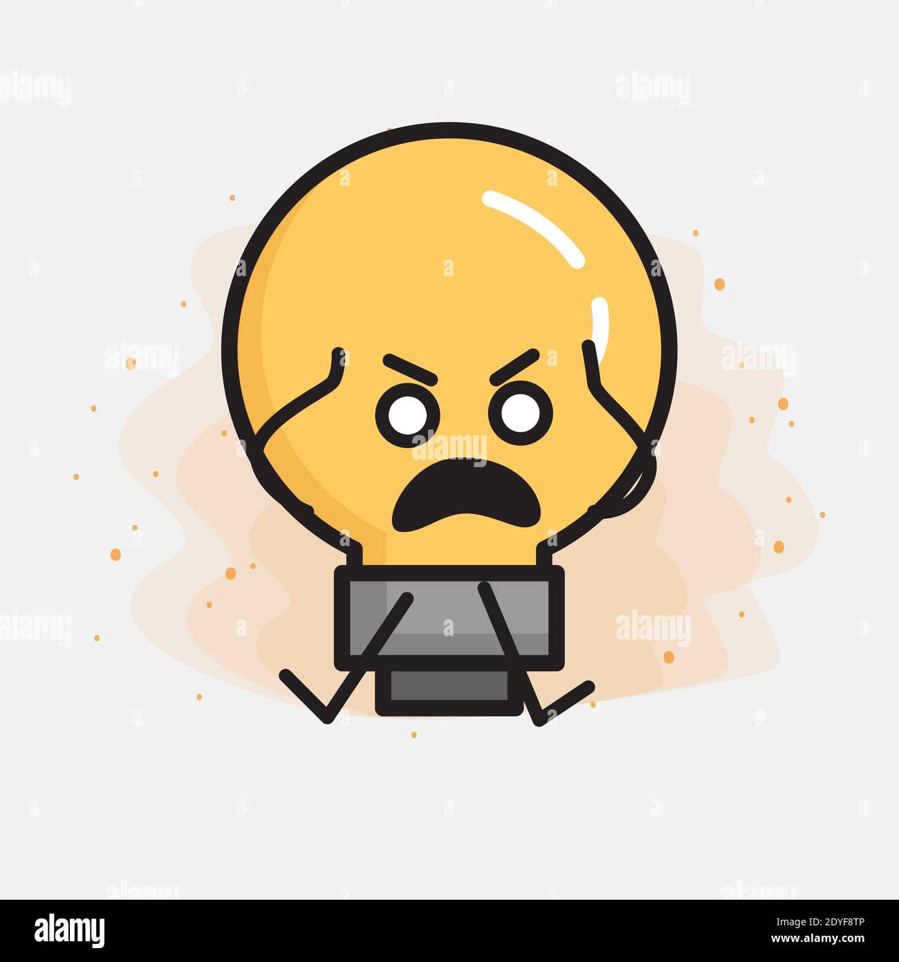 Light Bulb Cute Character icon Vector Illustration Stock Vector Image ...