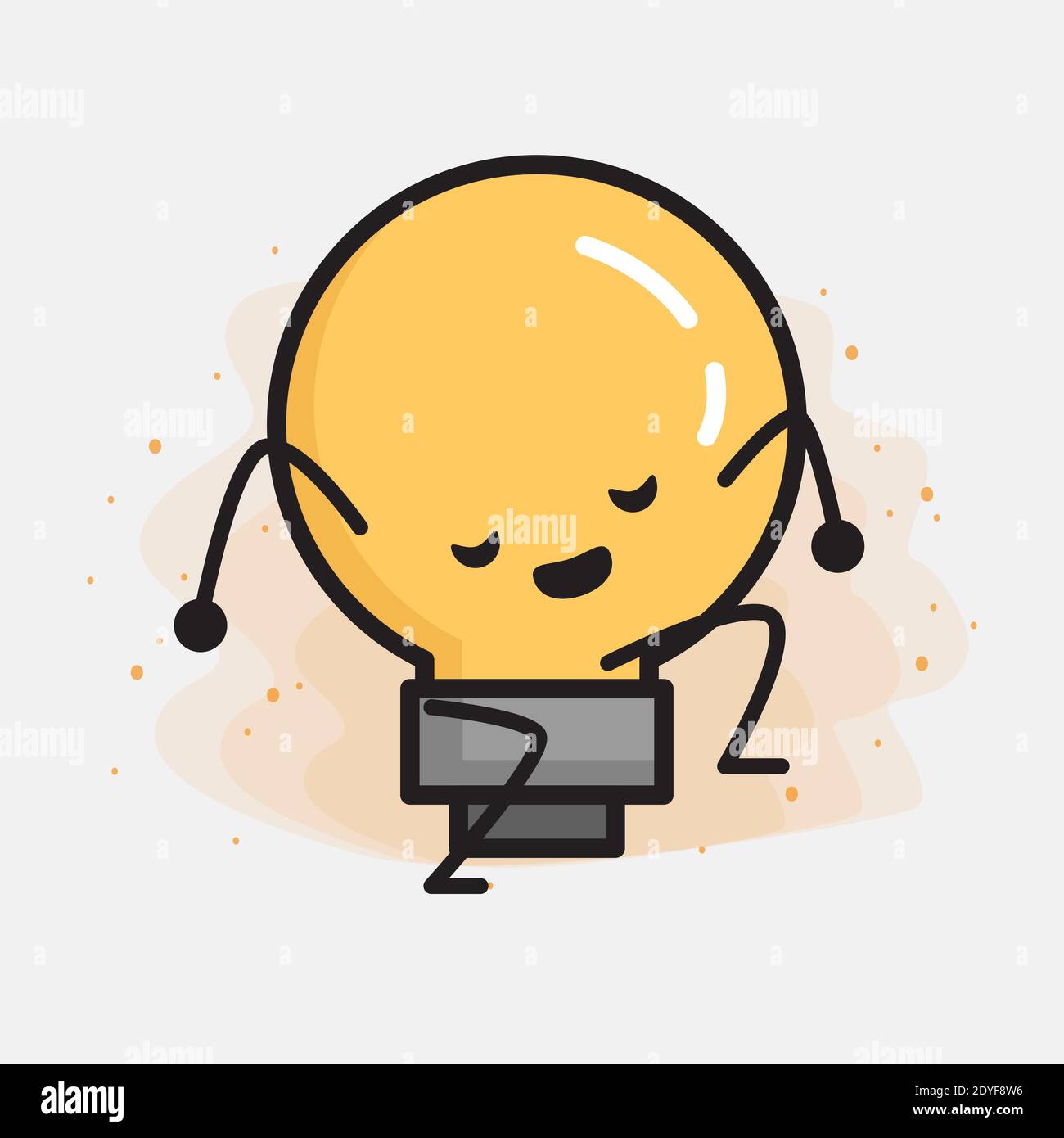 Light Bulb Cute Character icon Vector Illustration Stock Vector Image ...