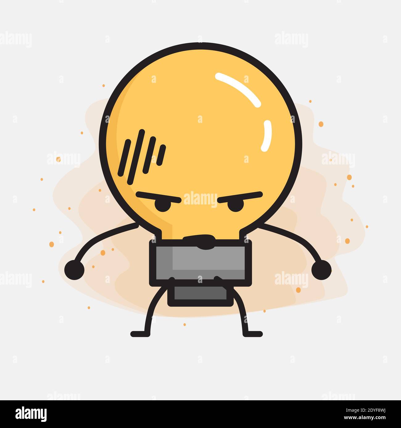 Light Bulb Cute Character icon Vector Illustration Stock Vector Image ...