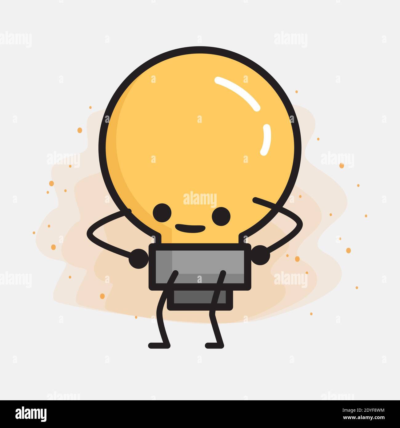 Light Bulb Cute Character icon Vector Illustration Stock Vector Image ...