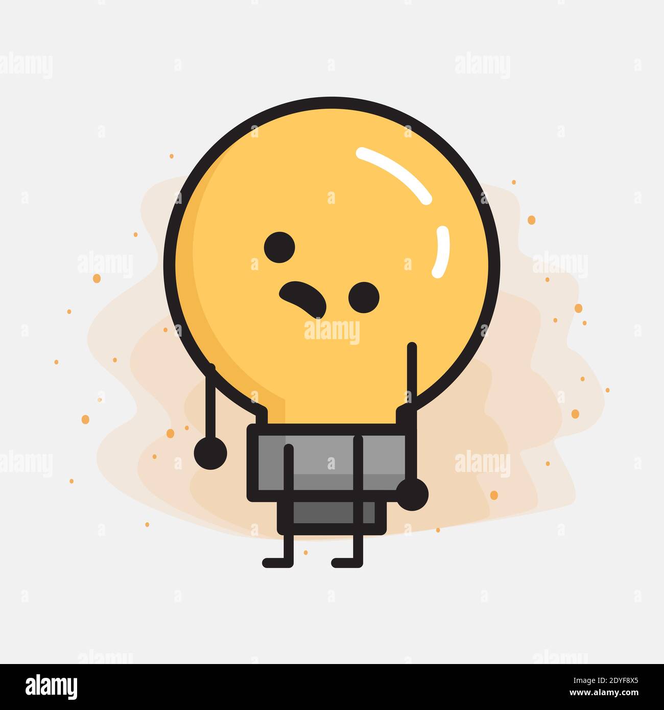 Light Bulb Cute Character icon Vector Illustration Stock Vector Image ...