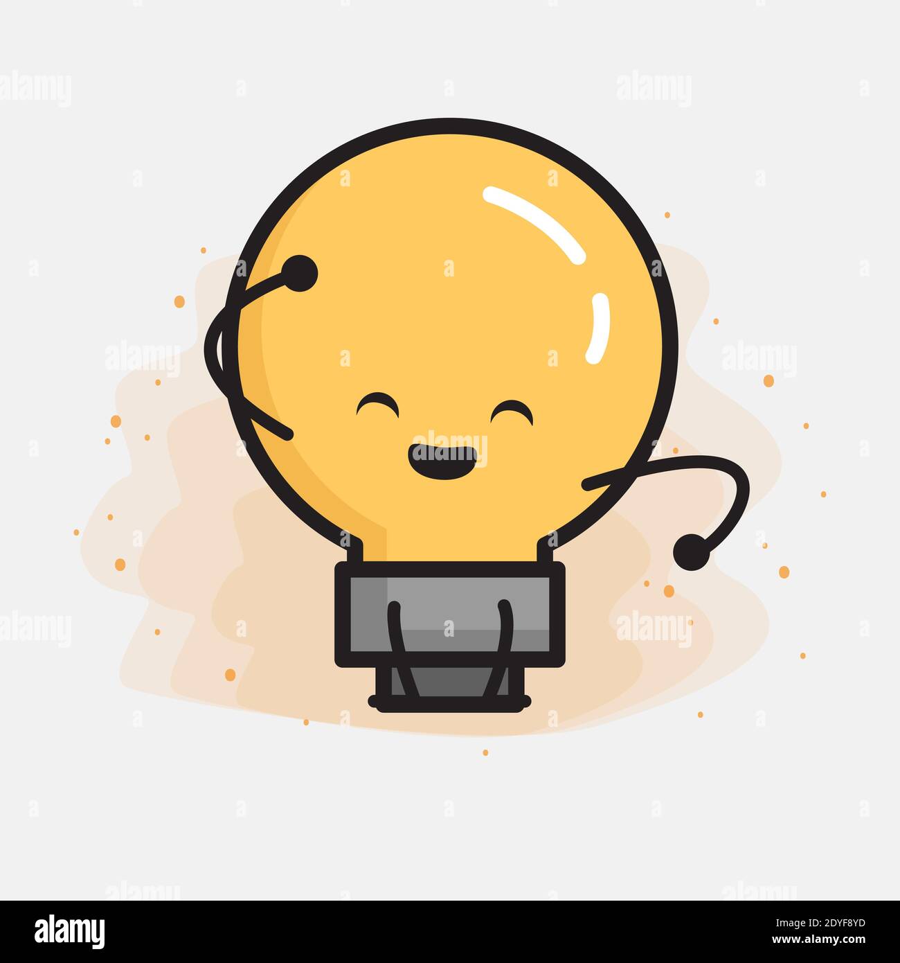 Light Bulb Cute Character icon Vector Illustration Stock Vector Image ...