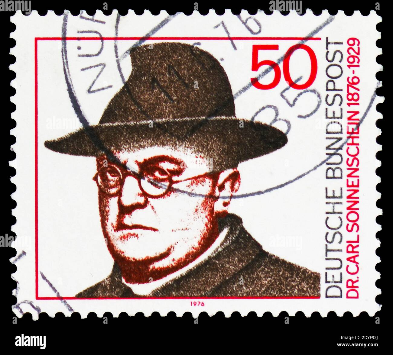 MOSCOW, RUSSIA - FEBRUARY 22, 2019: A stamp printed in Germany, Federal ...