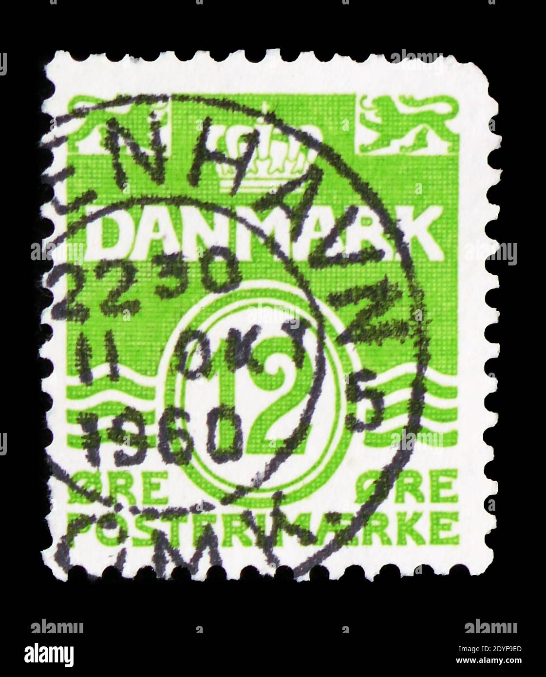 MOSCOW, RUSSIA - FEBRUARY 22, 2019: A stamp printed in Denmark shows ...