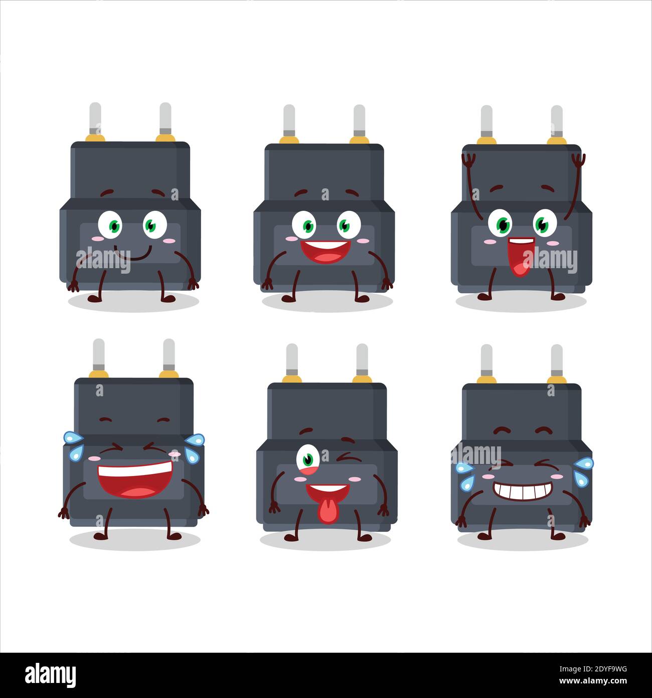 Cartoon character of adapter connector with smile expression. Vector ...