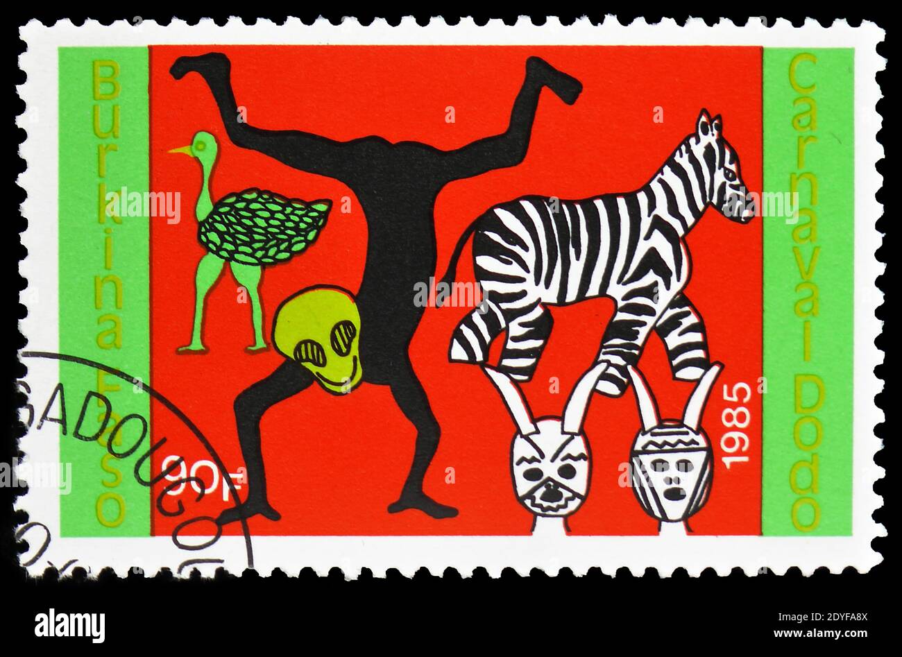 MOSCOW, RUSSIA - FEBRUARY 22, 2019: A stamp printed in Burkina Faso ...