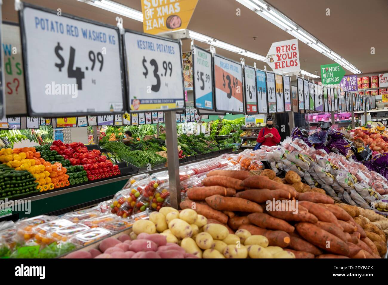 Range of potato types on sale in a Sydney supermarket store,Sydney,NSW ...