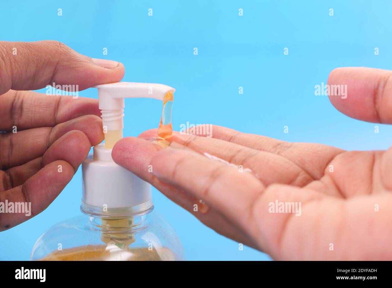 close up of liquid soap squeezed out to hand Stock Photo - Alamy