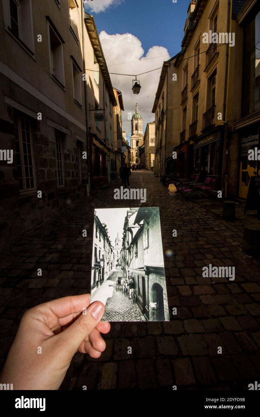 Before-After / Rennes. Old photos of Rennes given in their current ...