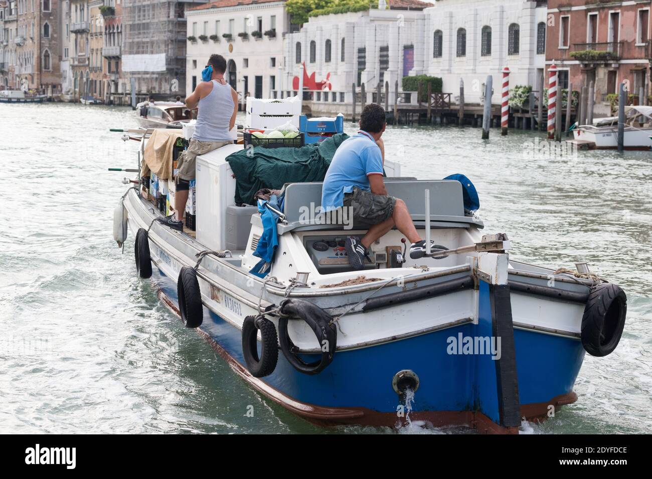 Delivery Boat On The Grand Canal Stock Photo - Alamy