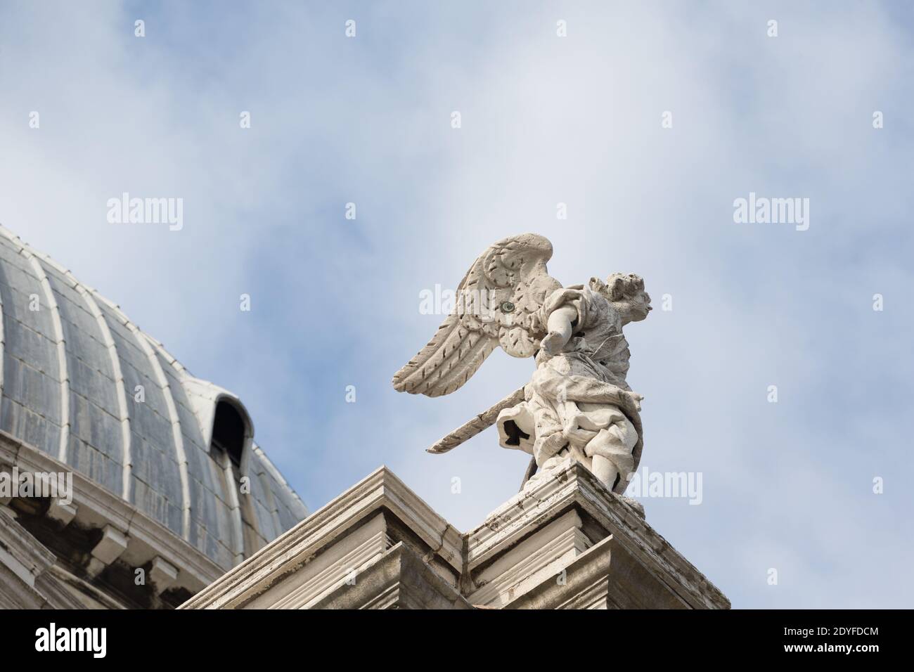 Venice Italy Statue of Angel Atop Santa Maria della Salute Stock Photo ...