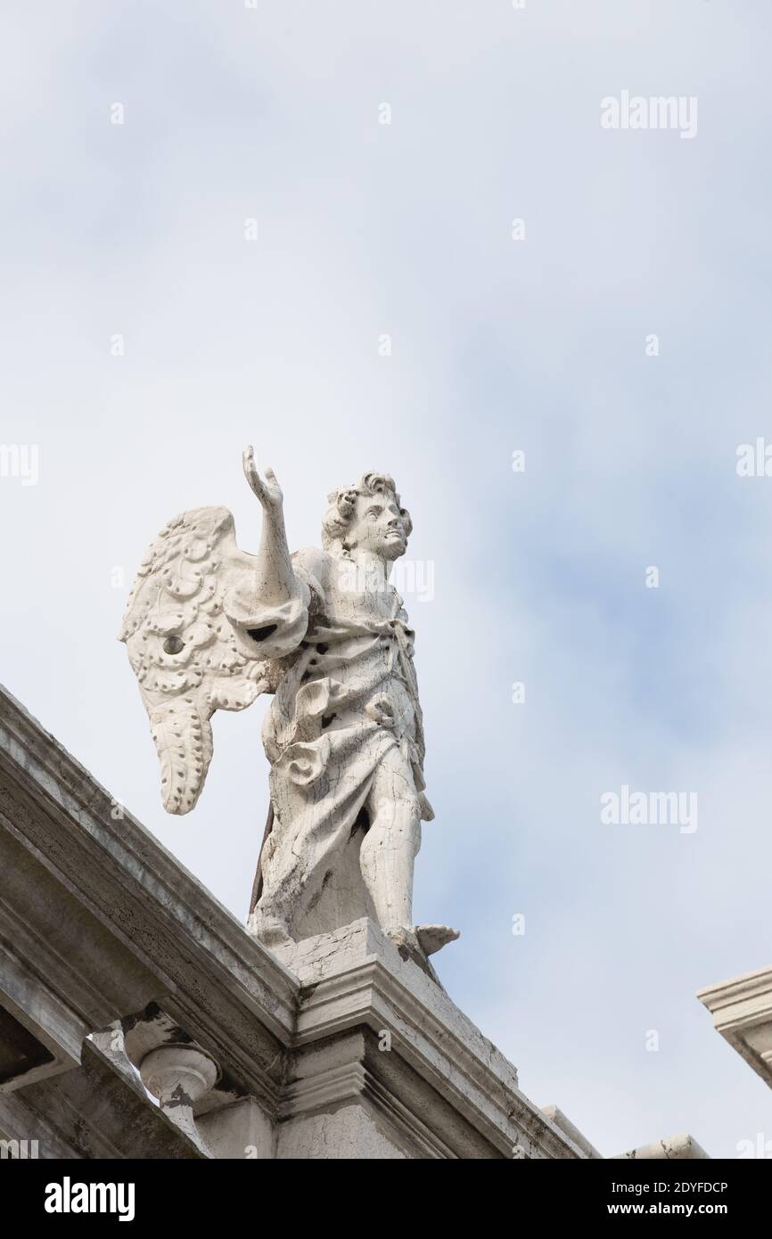 Venice Italy Statue of Angel Atop Santa Maria della Salute Stock Photo ...