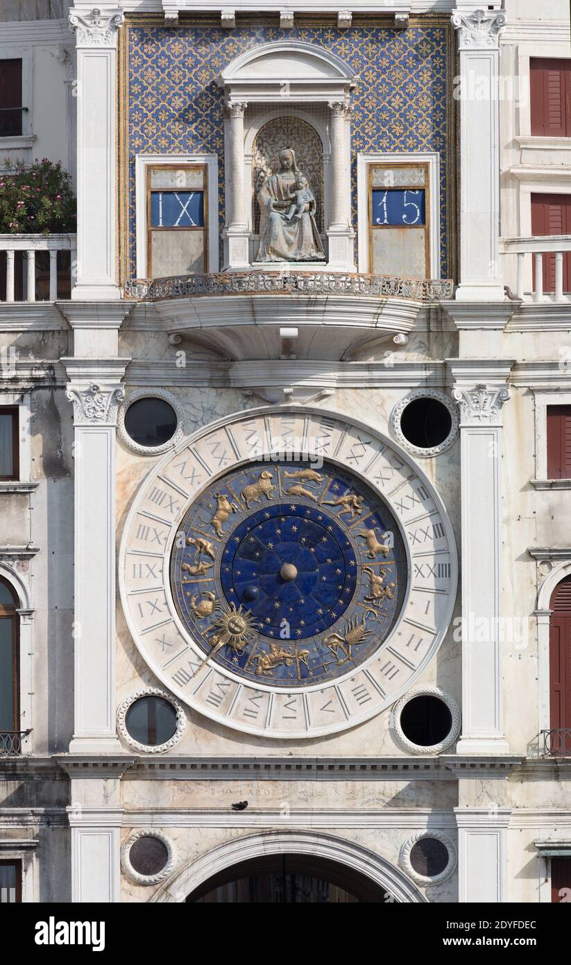 Close-Up Of St Mark's Clock With Zodiac Signs Stock Photo - Alamy