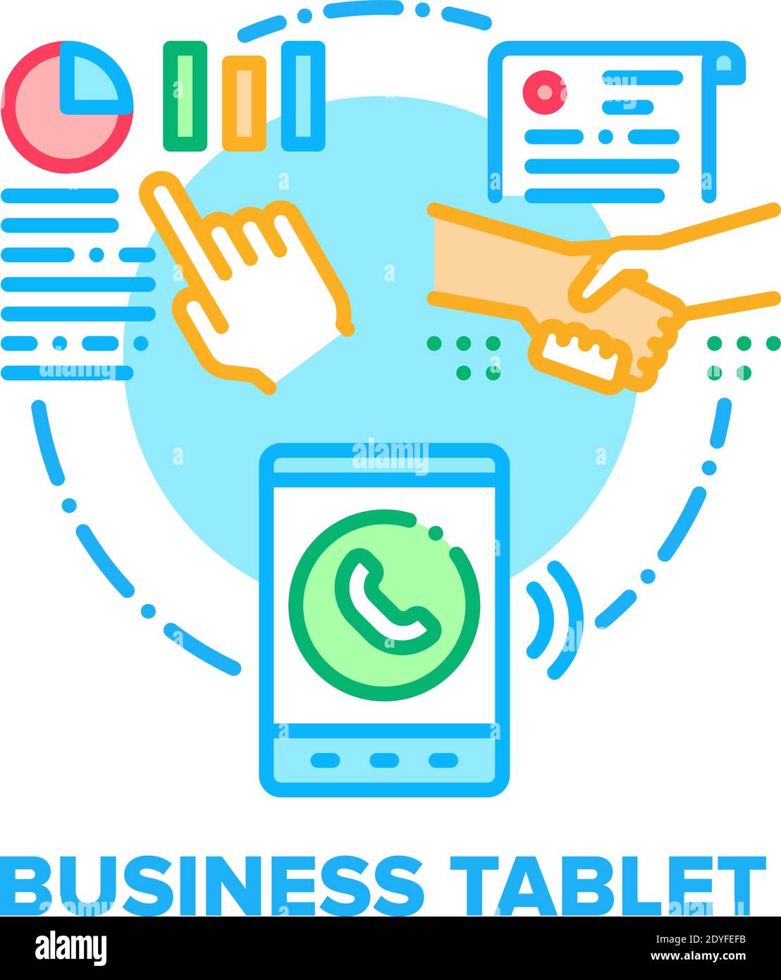 Business Tablet Vector Concept Color Illustration Stock Vector Image ...