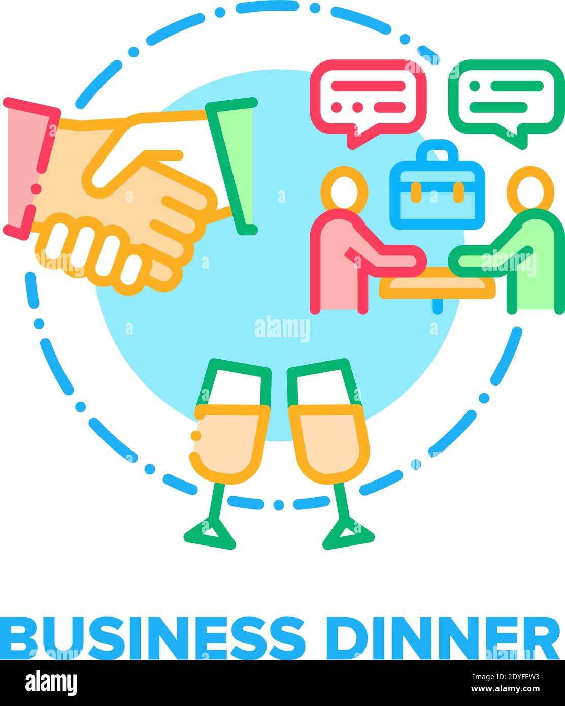 Business Dinner Vector Concept Color Illustration Stock Vector Image ...