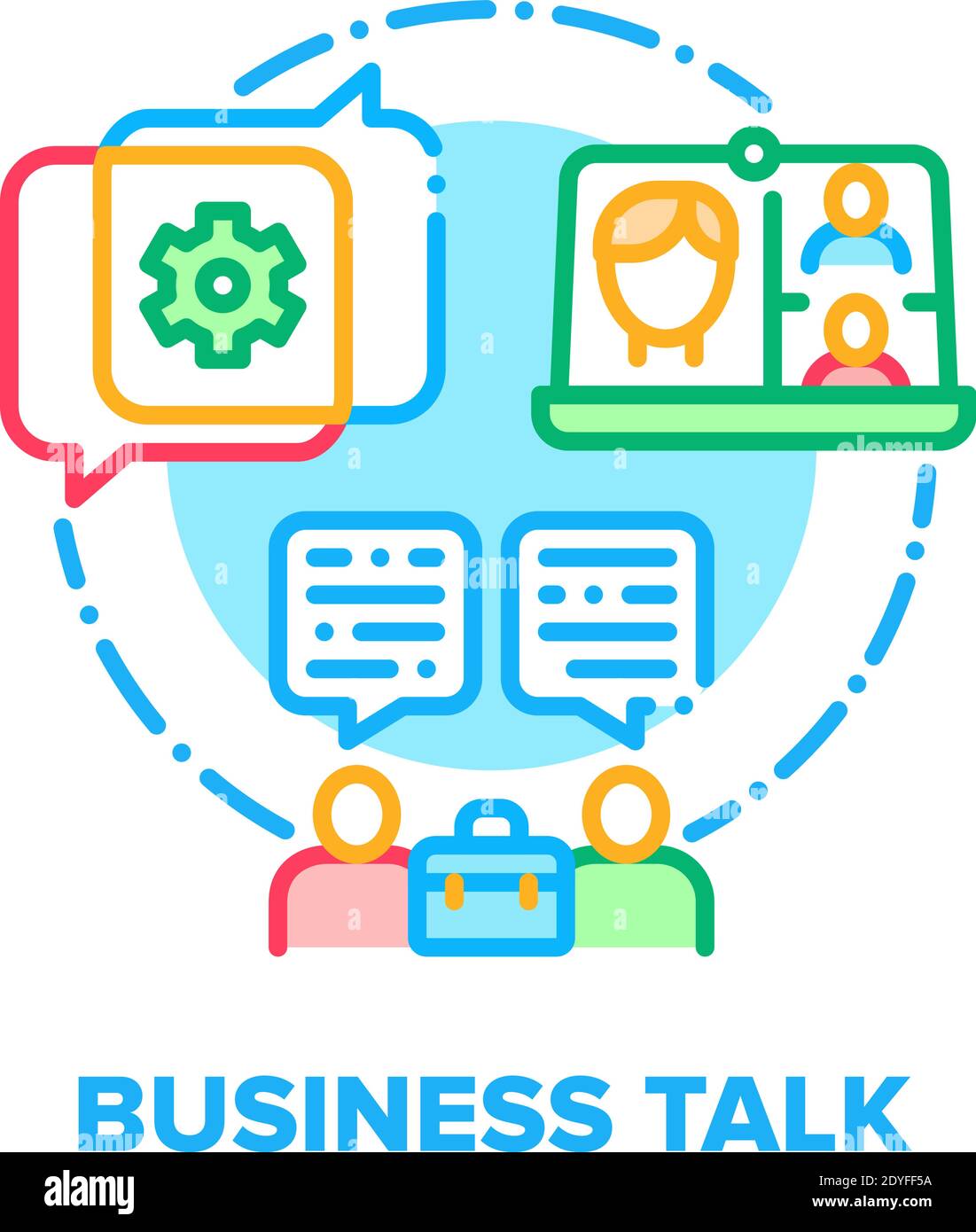 Business Talk Vector Concept Color Illustration Stock Vector Image ...