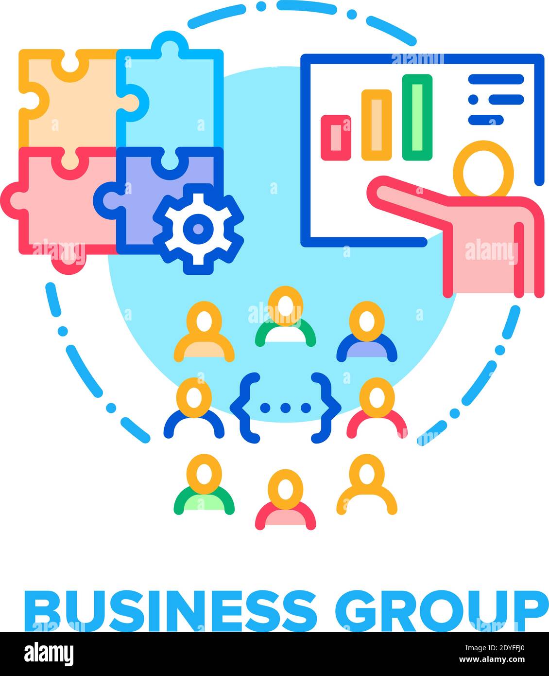 Business Group Vector Concept Color Illustration Stock Vector Image ...